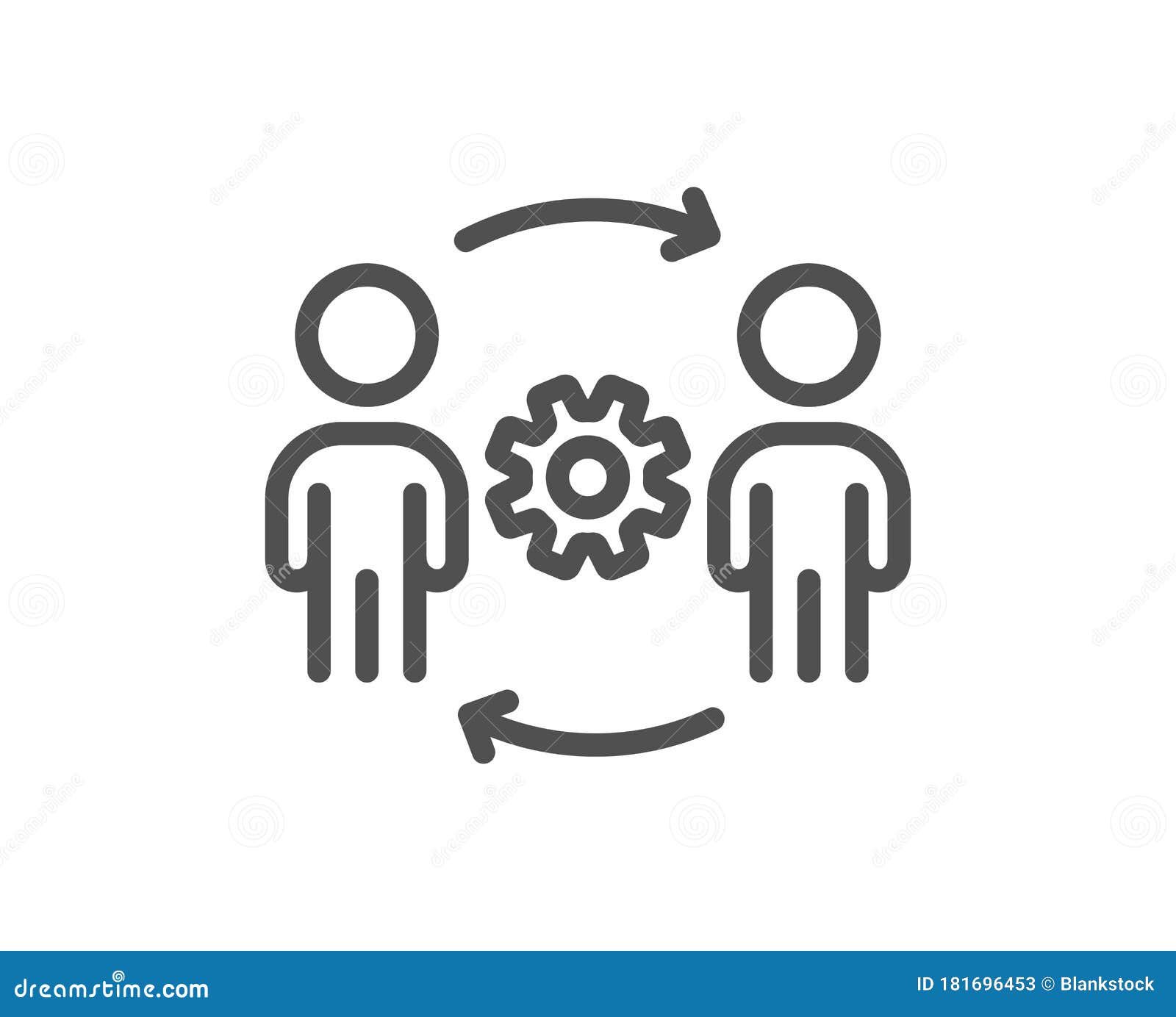 Engineering Team Line Icon. Engineer or Architect Group Sign. Vector ...