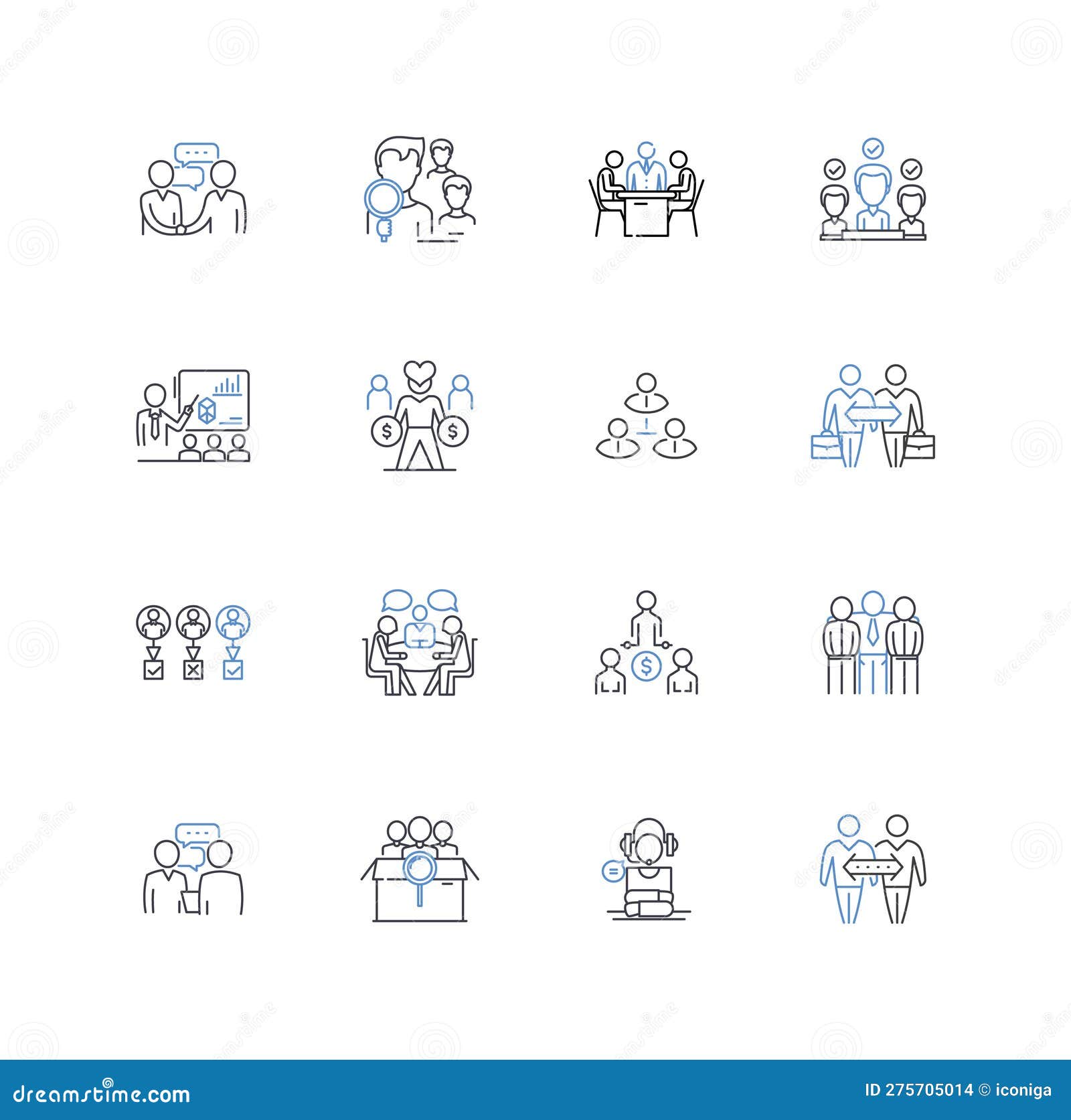 Engineering Team Line Icons Collection. Innovation, Collaboration ...