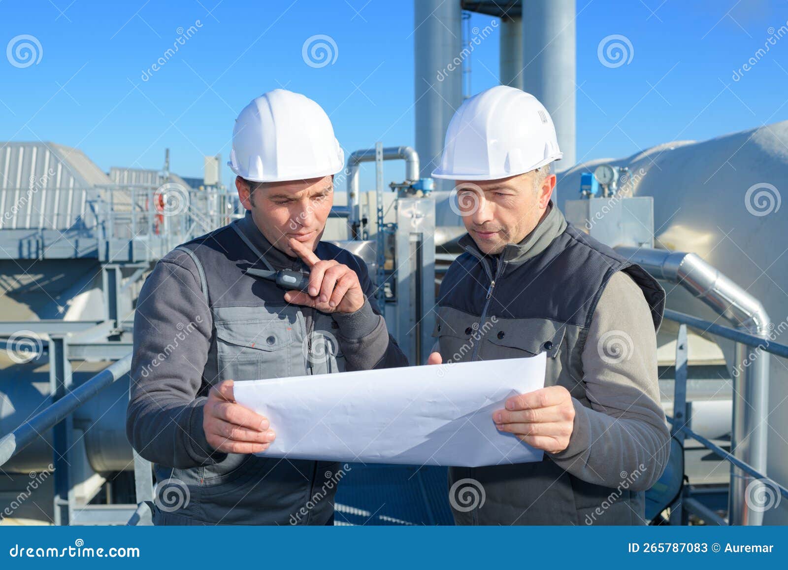 Engineering Team Refinery Factory Stock Image - Image of inspector ...