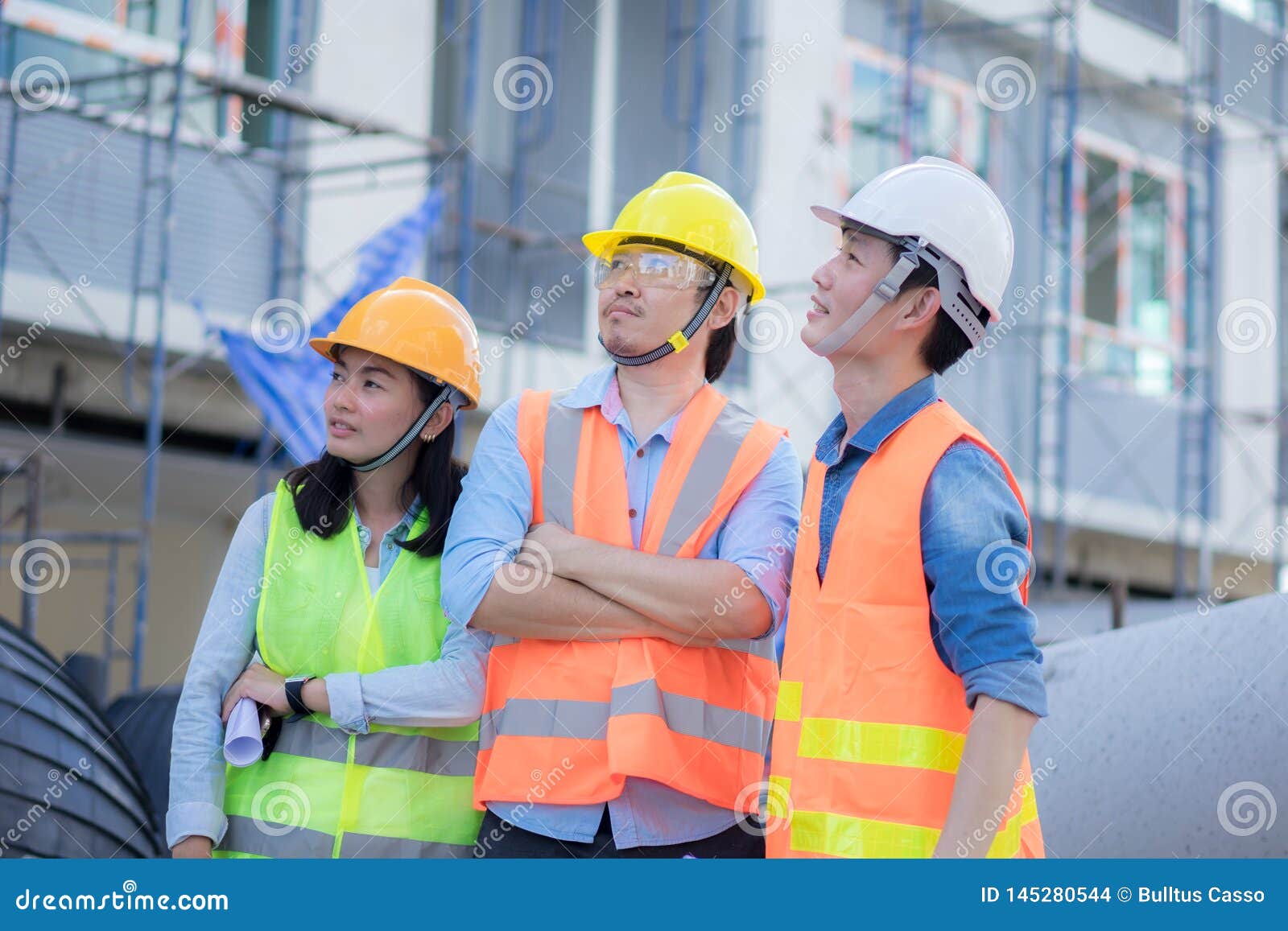 Engineering Team Work at Construction Stock Photo - Image of happy ...