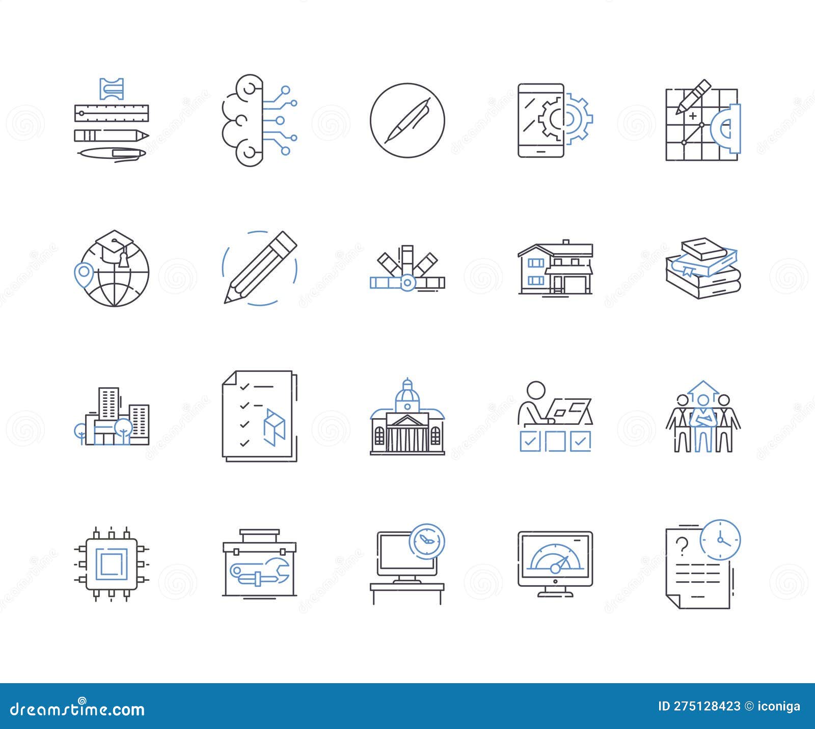 Engineering Tech Outline Icons Collection. Engineering, Technology ...