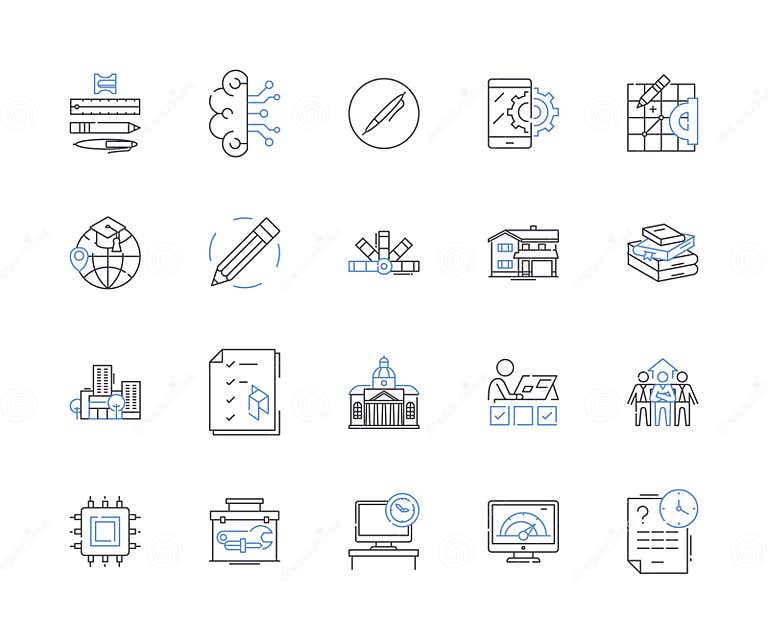 Engineering Tech Outline Icons Collection. Engineering, Technology ...