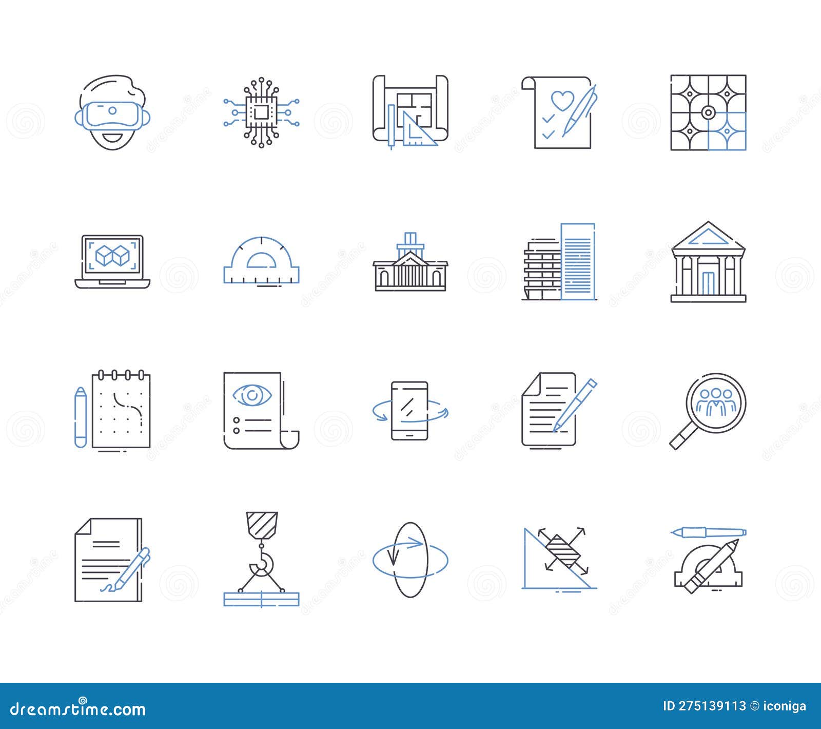 Engineering Tech Outline Icons Collection. Engineering, Technology ...