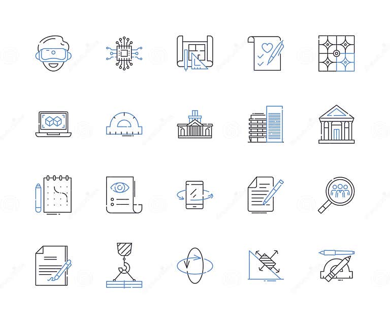 Engineering Tech Outline Icons Collection. Engineering, Technology, Innovate, Mechanics, Design ...