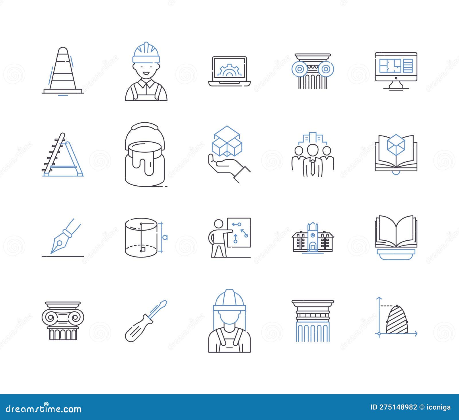 Engineering Tech Outline Icons Collection. Engineering, Technology ...