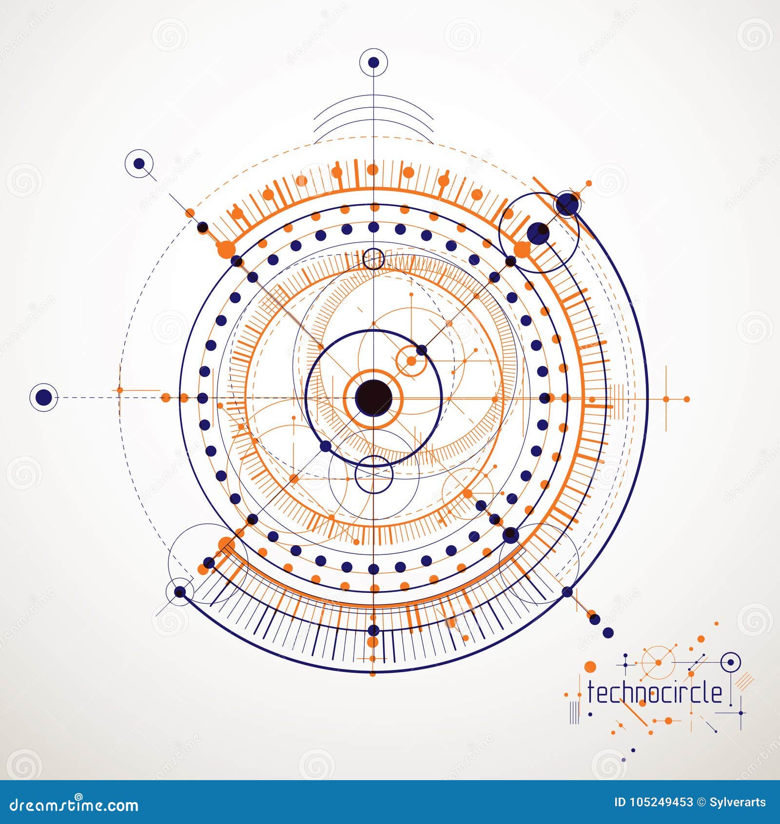 Engineering Technological Vector Wallpaper Made with Circles and Stock ...