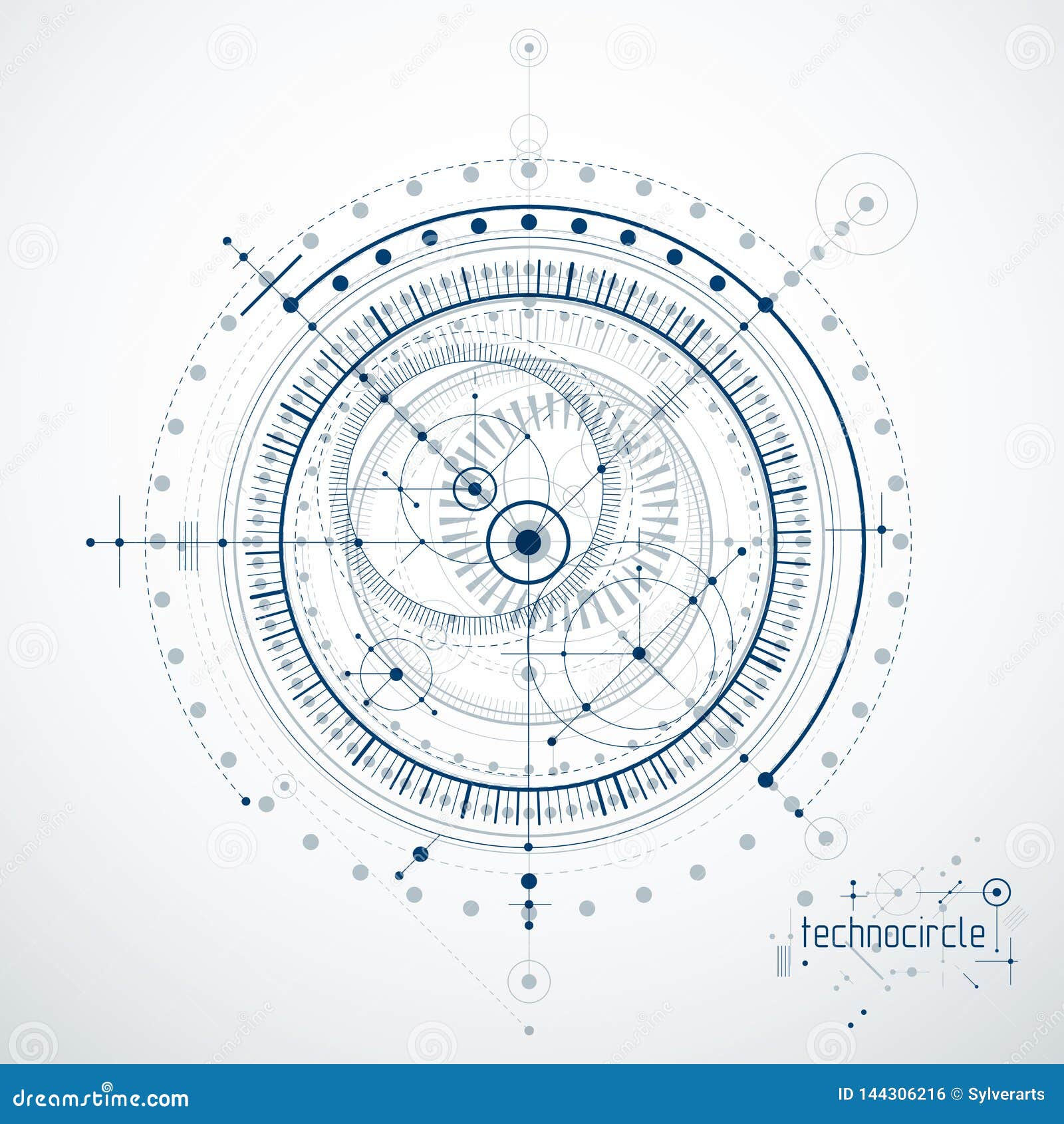 Engineering Technological Vector Wallpaper Made with Circles and Lines ...