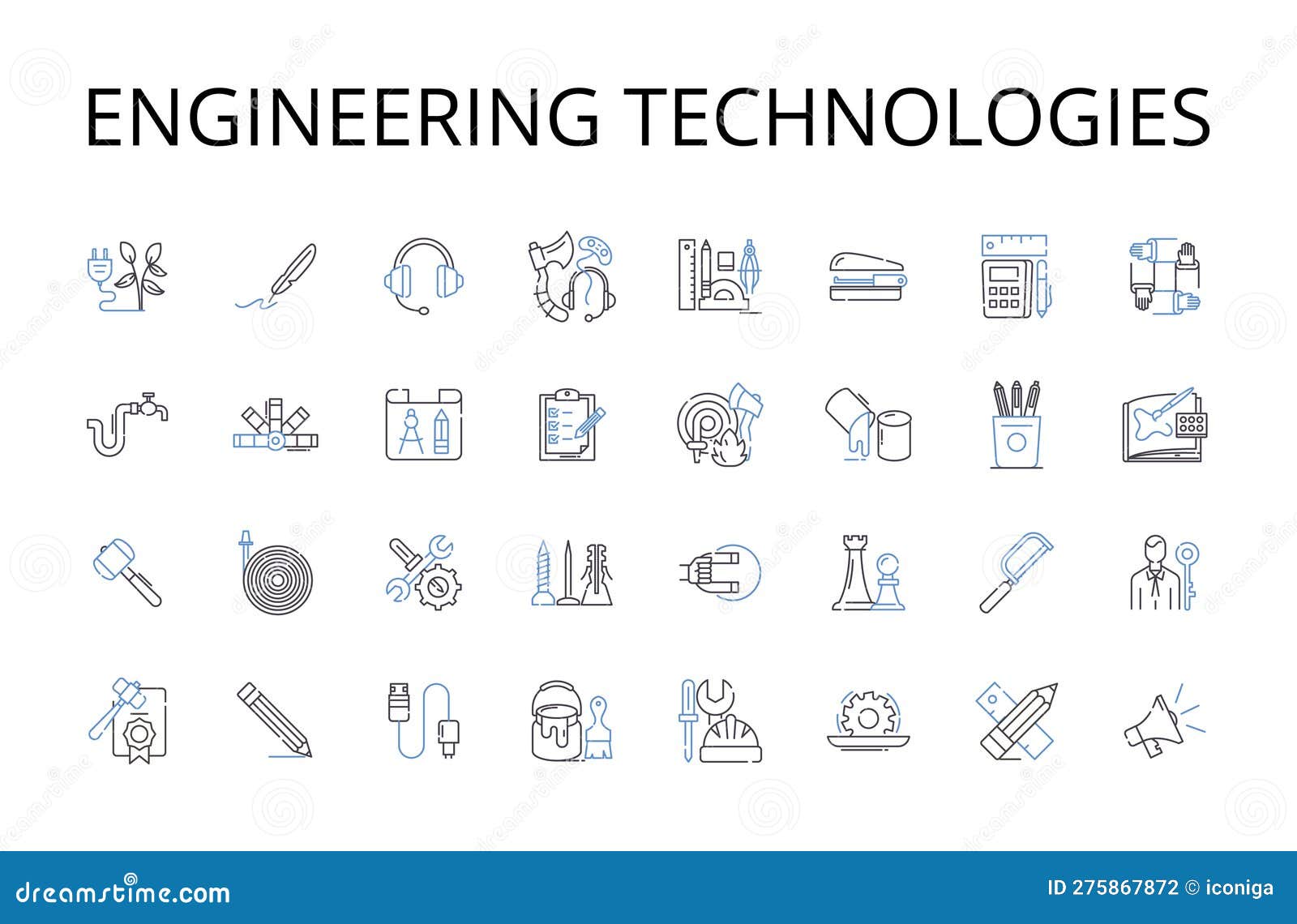Engineering Technologies Line Icons Collection. Computer Systems ...