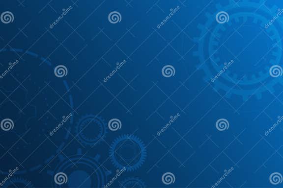 Engineering Technology Background with Dark Blue. Gear Icon Template ...