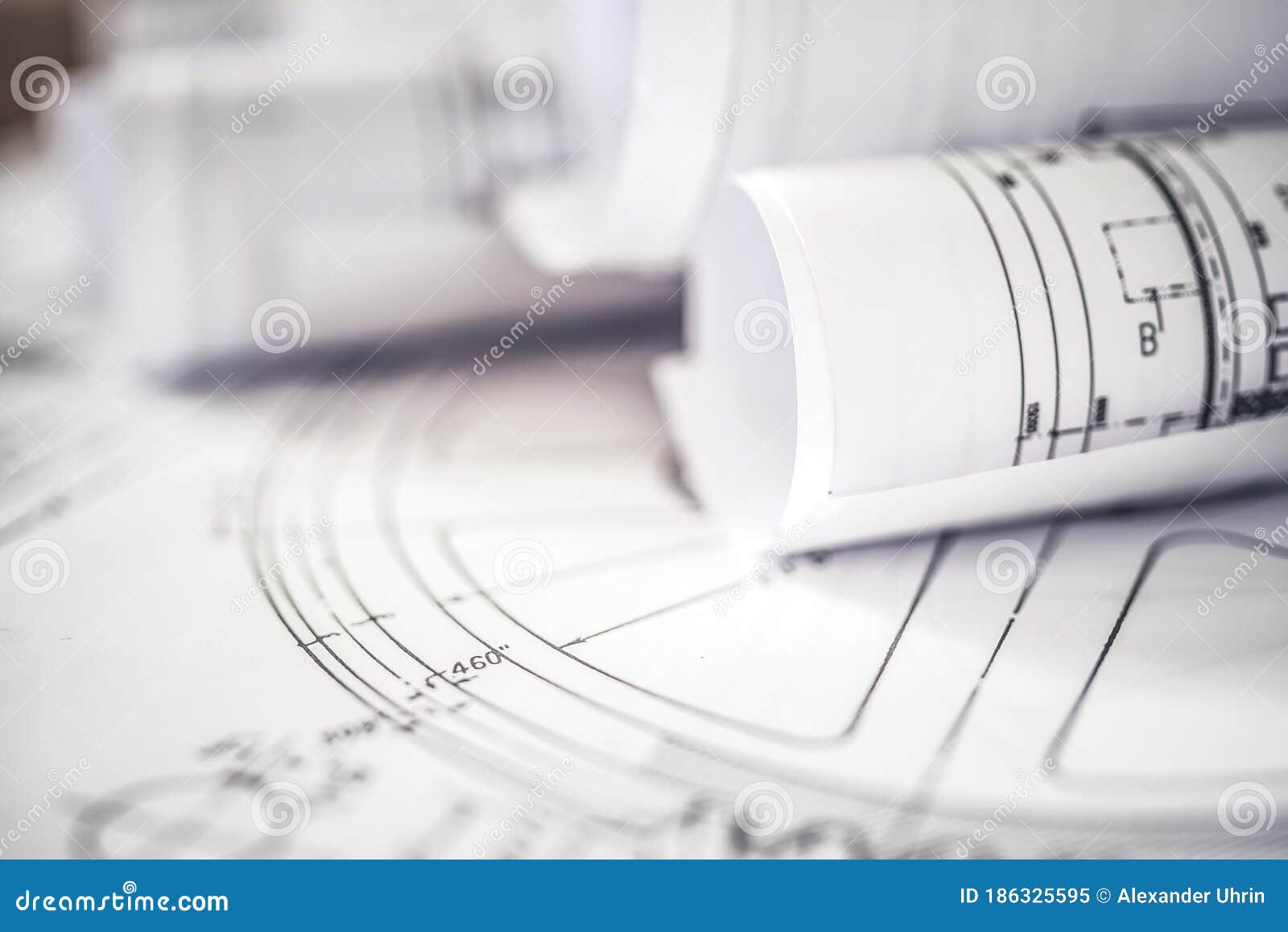 Engineering and Technology of Roll and Flat Technical Drawing. Bunch of ...