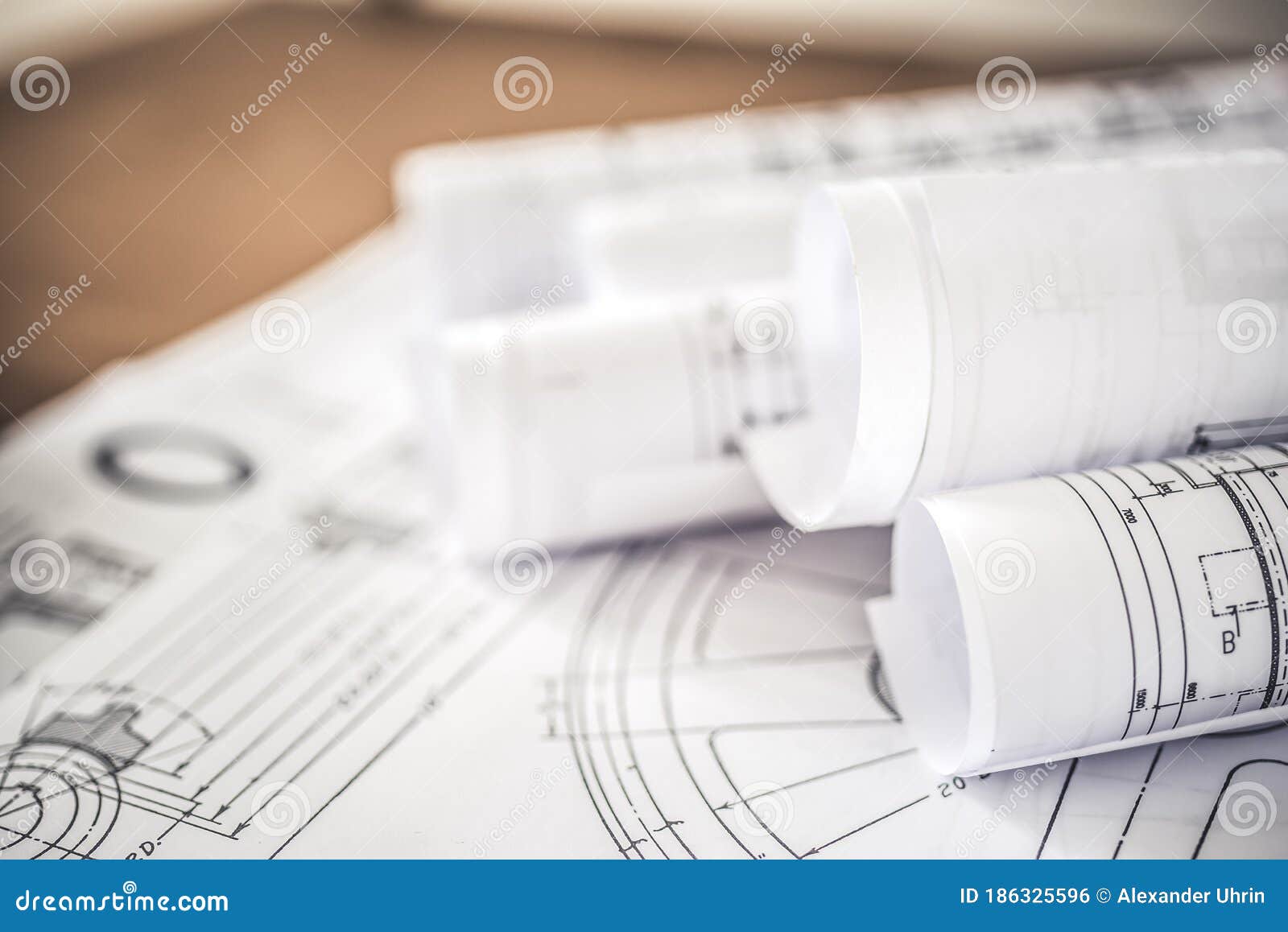Engineering and Technology of Roll and Flat Technical Drawing. Bunch of ...