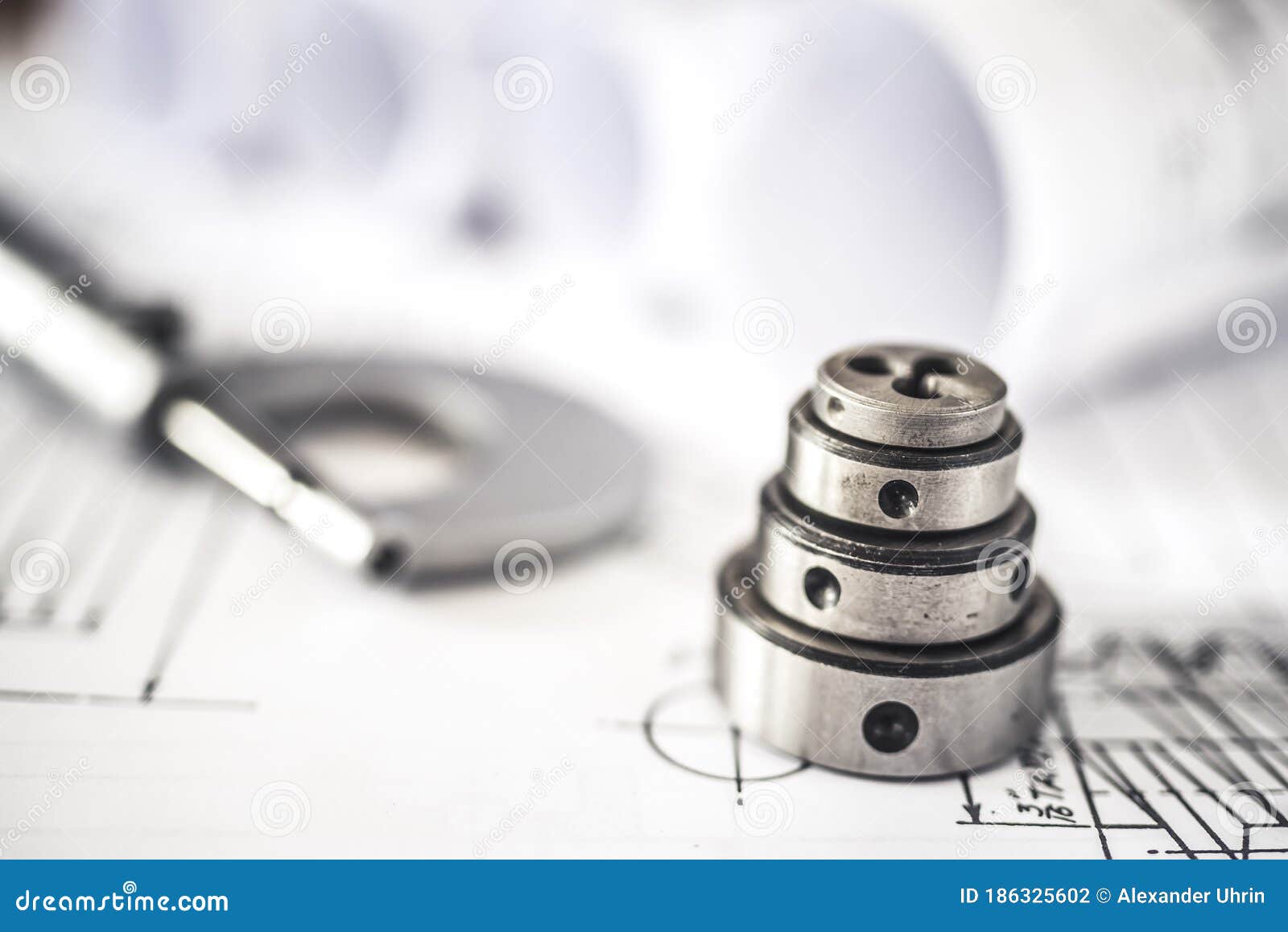 Engineering and Technology of Roll and Flat Technical Drawing. Bunch of ...