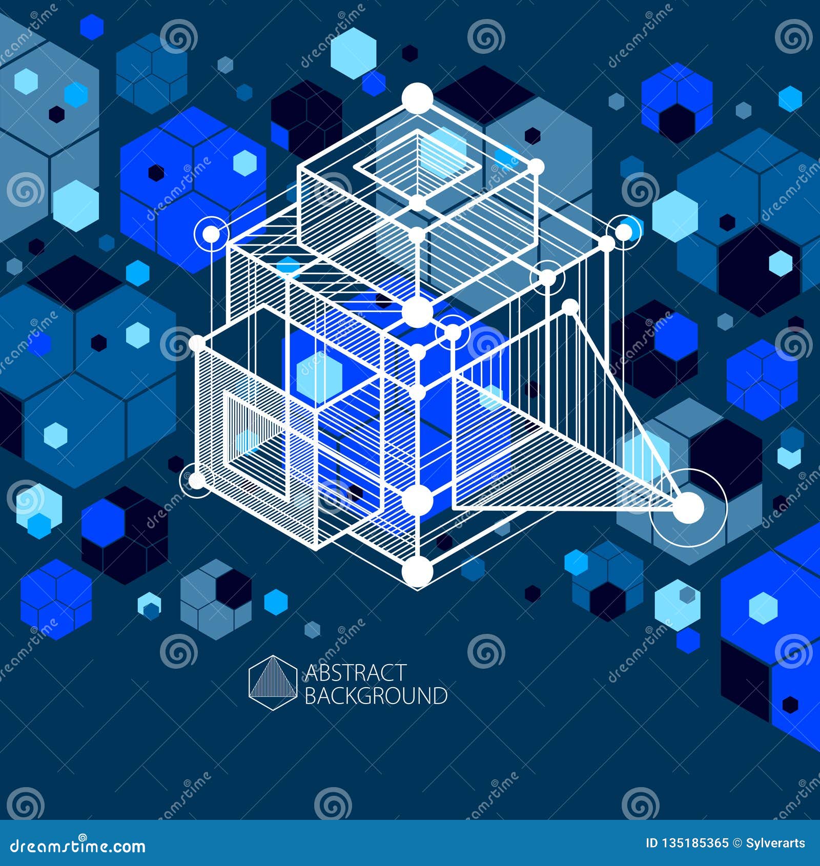 Engineering Technology Vector Dark Blue Wallpaper Made with 3D Cubes ...