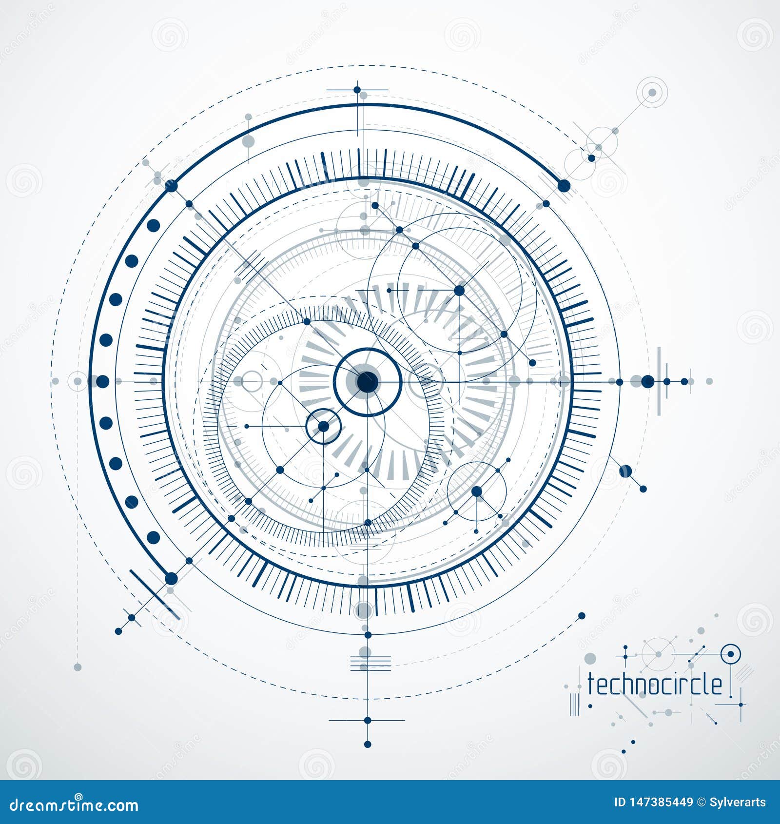 Engineering Technology Vector Wallpaper Made with Circles and Lines ...