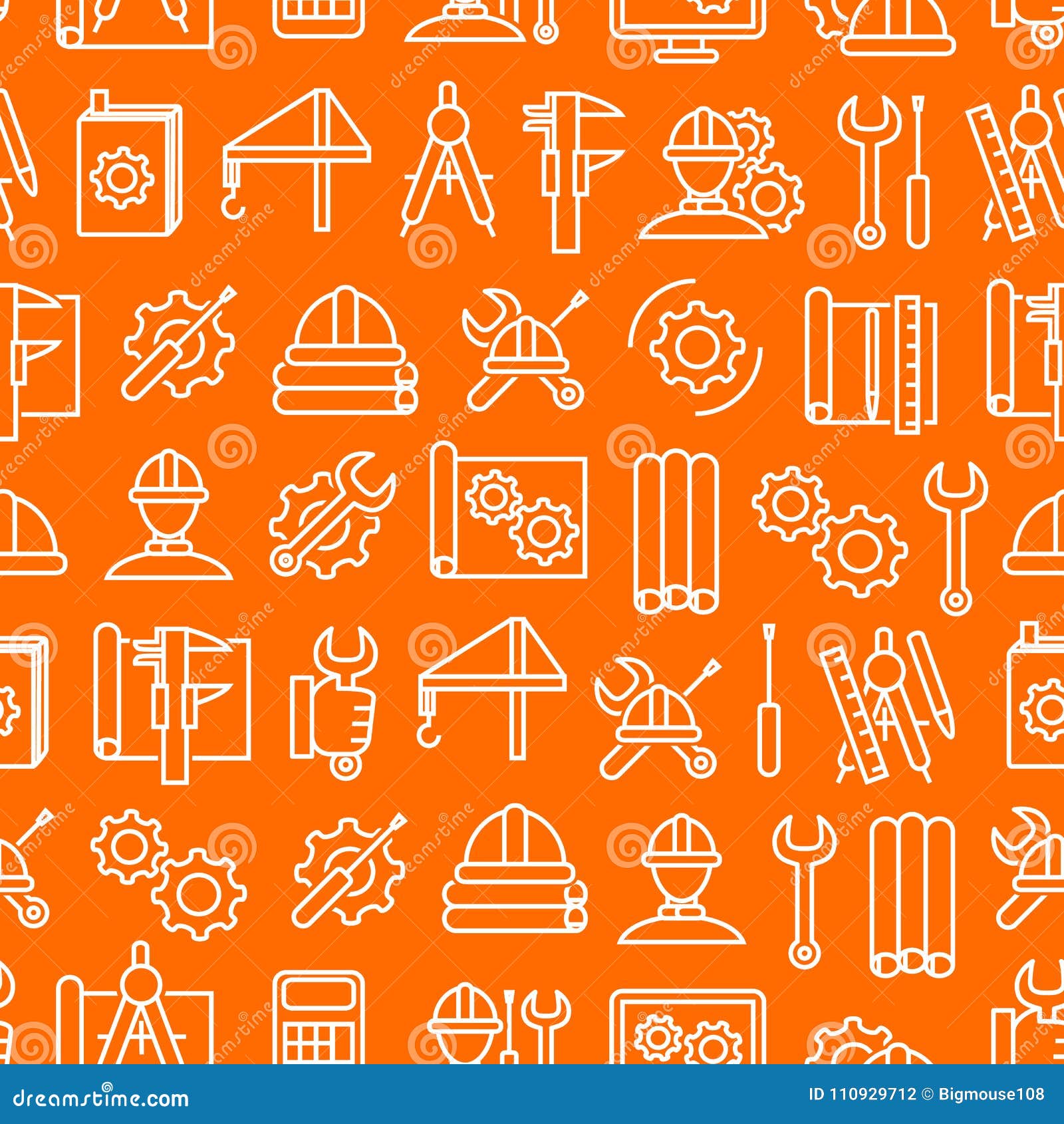 Engineering Thin Line Seamless Pattern Background. Vector Stock Vector ...