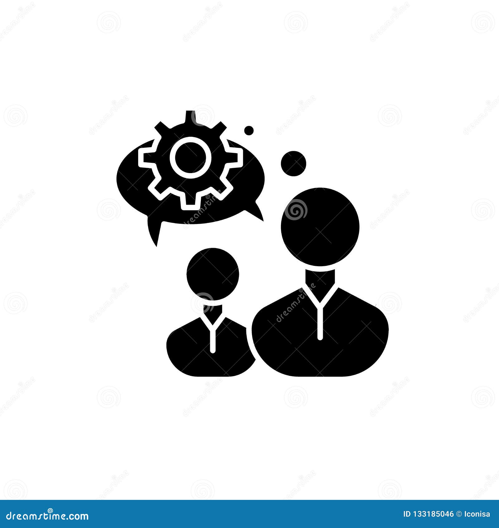 Engineering Thinking Black Icon, Vector Sign on Isolated Background ...