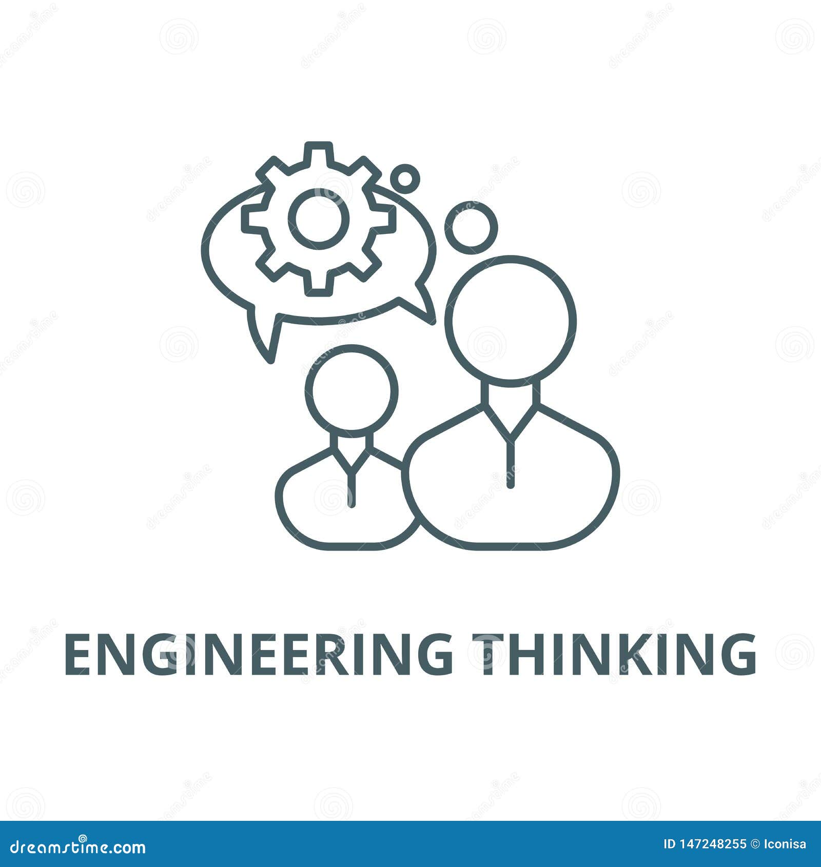 Engineering Thinking Vector Line Icon, Linear Concept, Outline Sign ...
