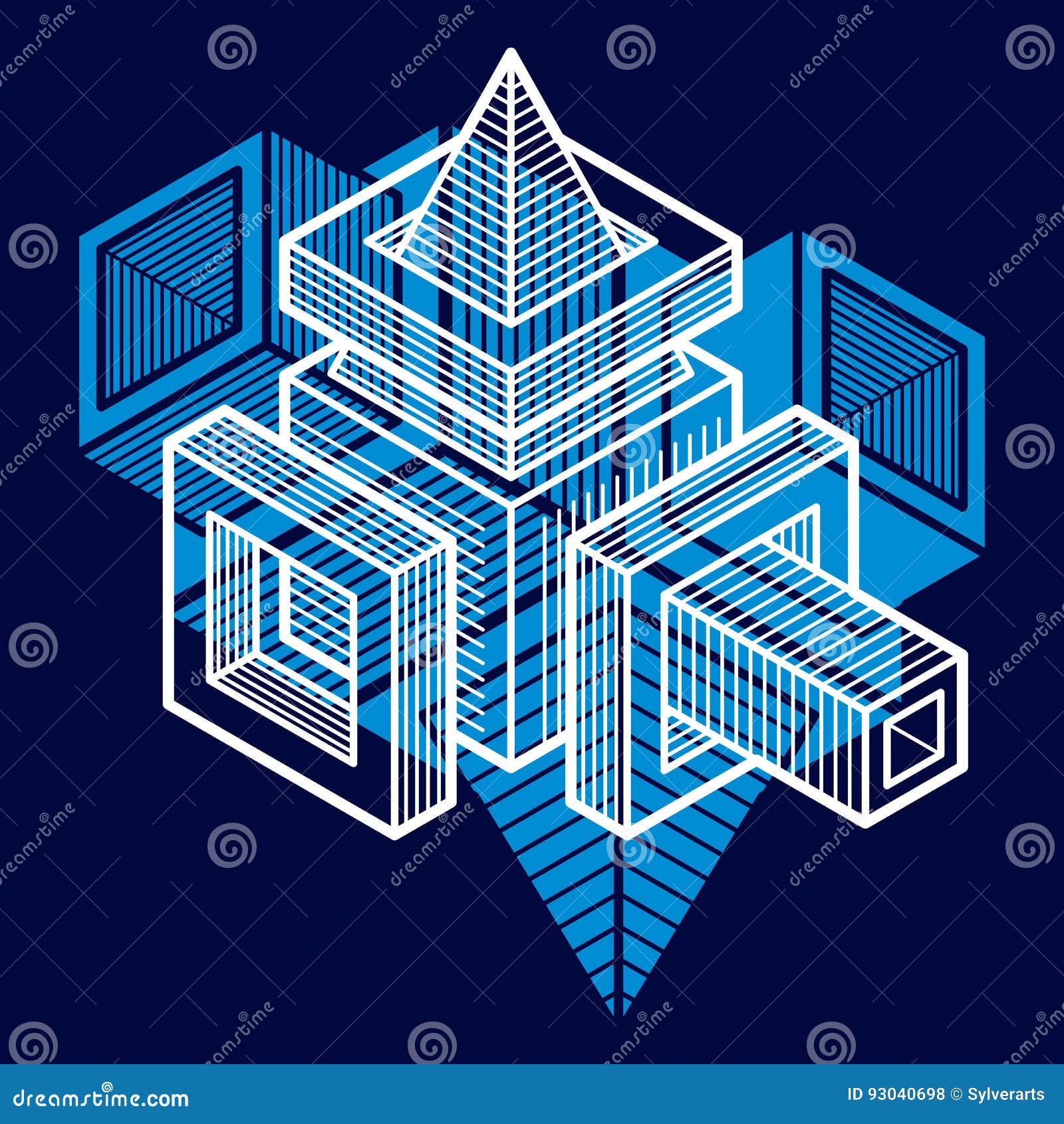 Engineering Three-dimensional Construction, Abstract Trig Stock Vector ...
