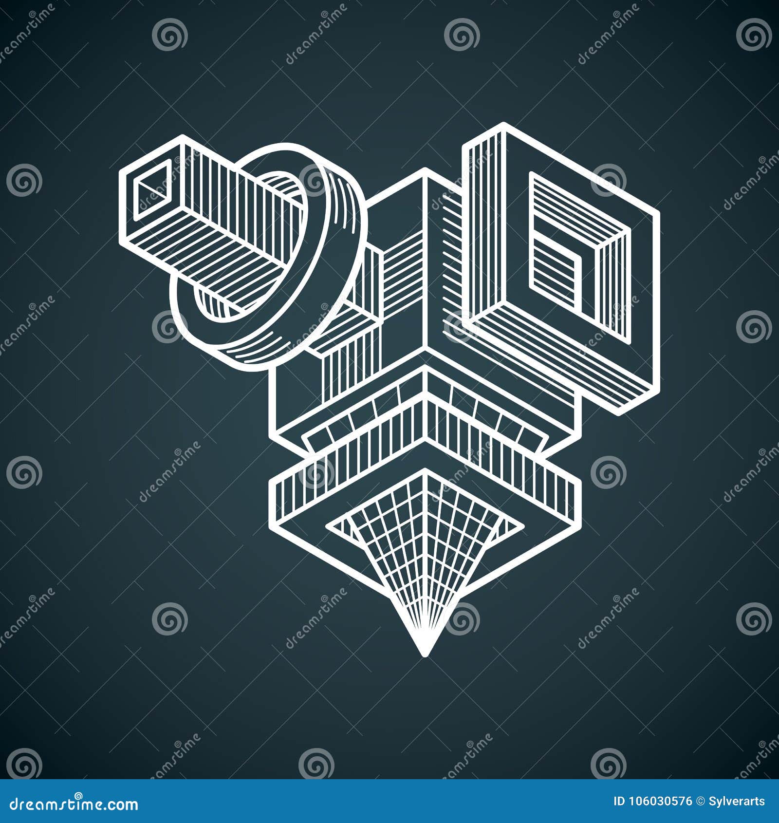 Engineering Three-dimensional Construction, Abstract Vector Trig Stock ...