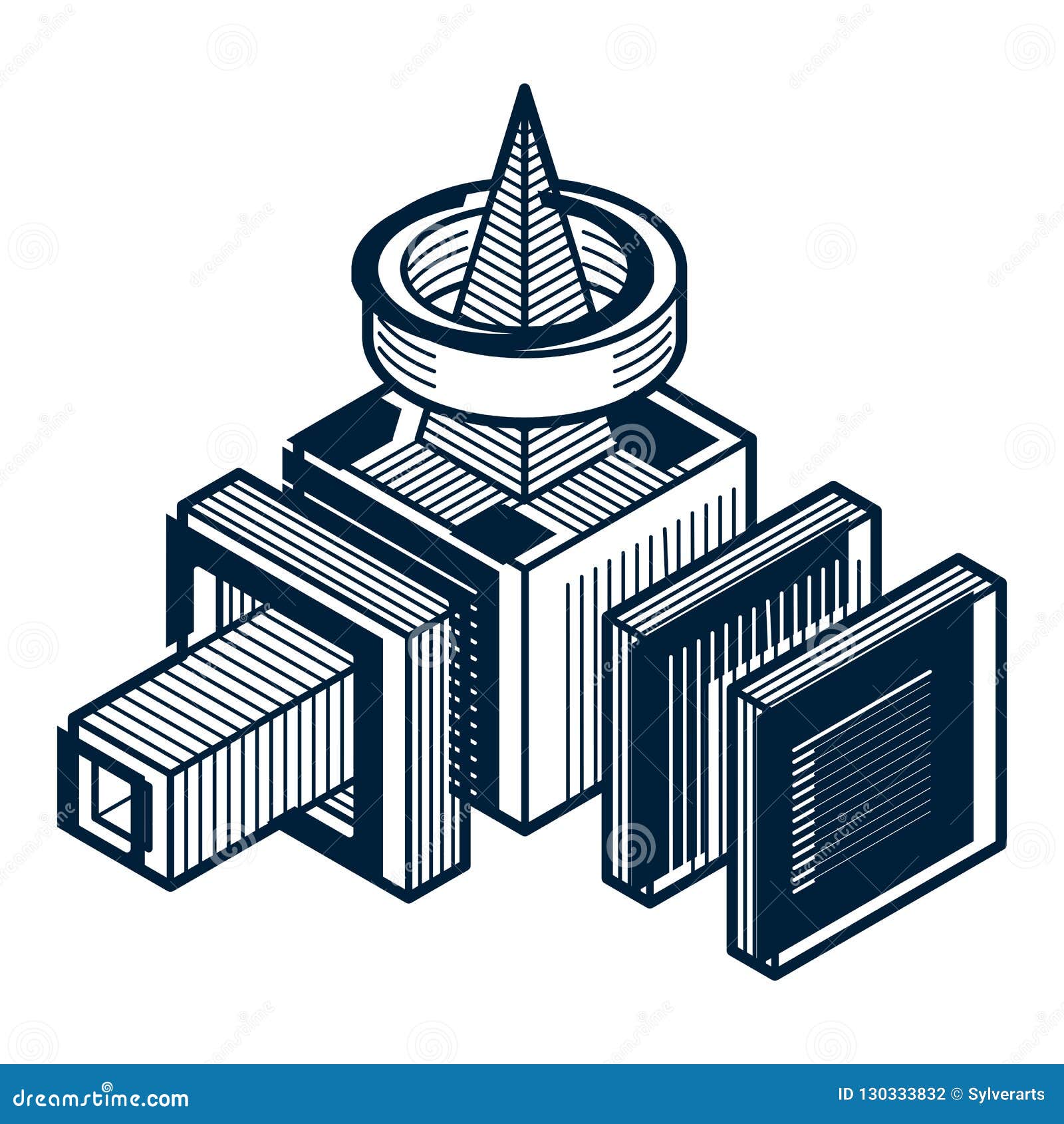 Engineering Three-dimensional Construction, Abstract Vector Trig Stock ...