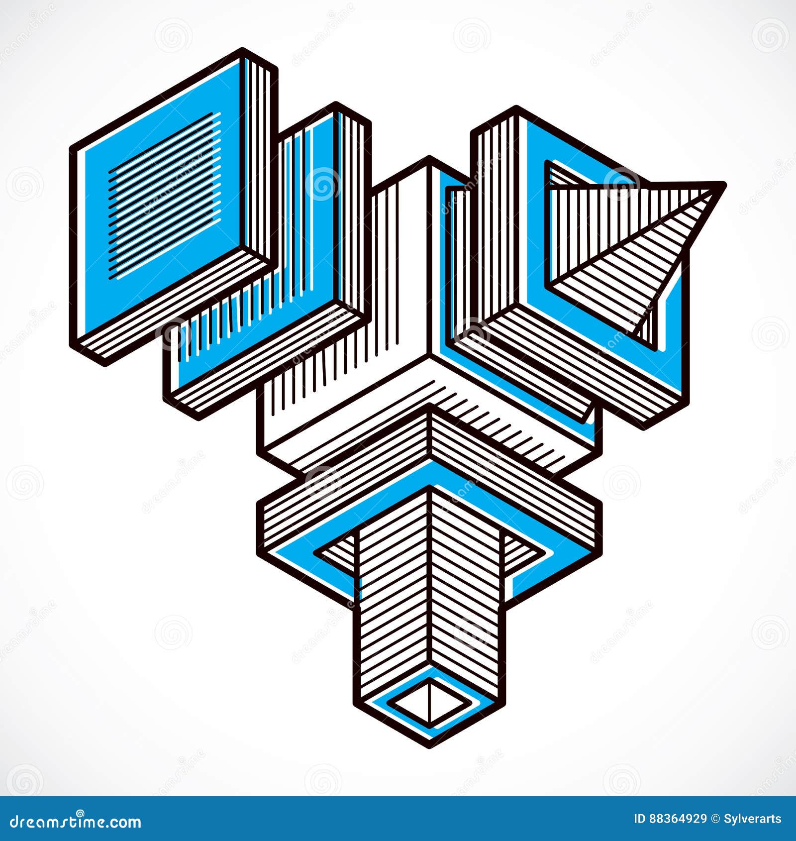Engineering Three-dimensional Construction, Abstract Vector Trig Stock ...