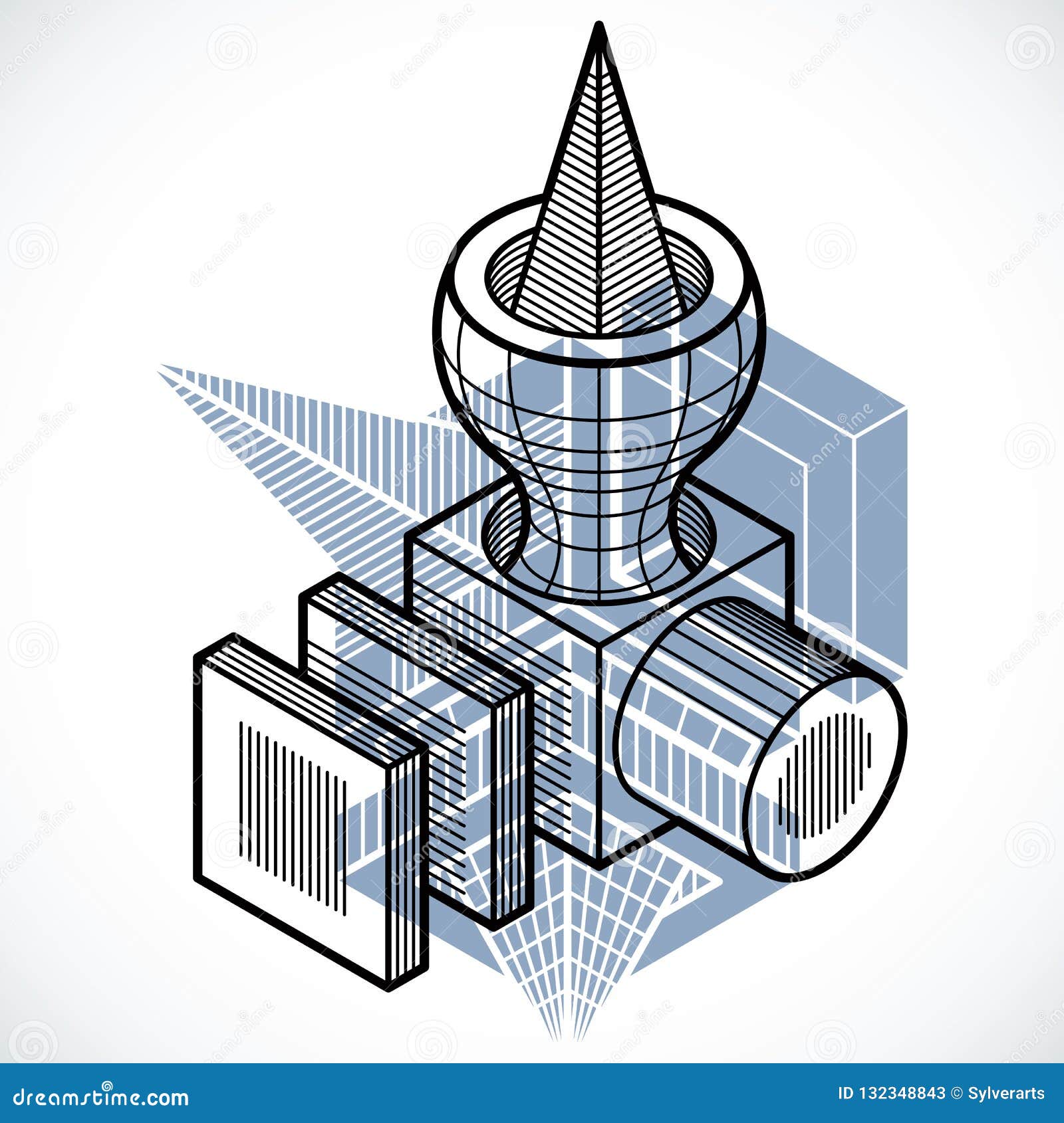 Engineering Three-dimensional Construction, Abstract Vector Trig Stock ... Engineering Three-dimensional Construction, Abstract Vector Trig Stock ...