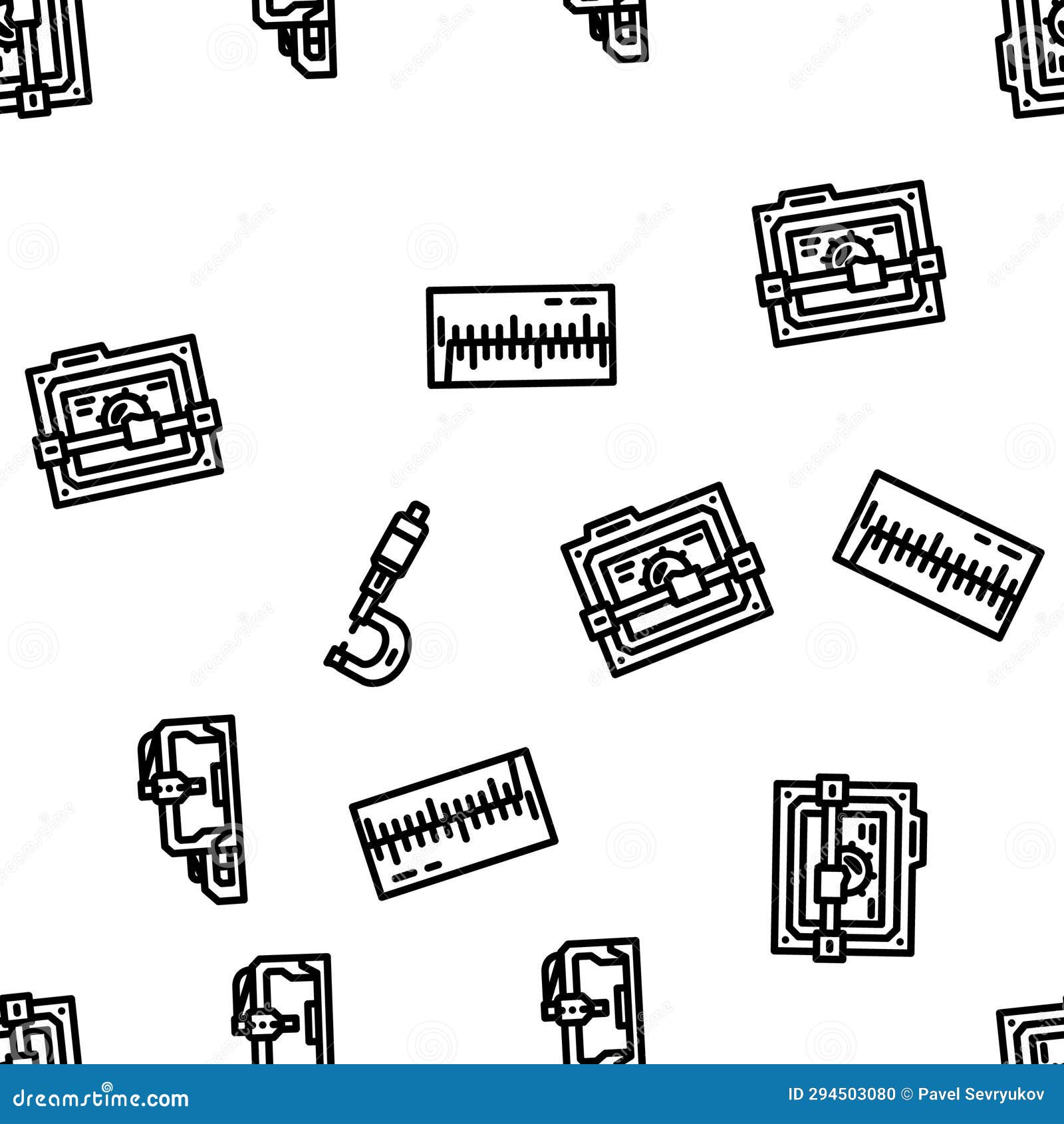 Engineering Tool Work Equipment Vector Seamless Pattern Stock Vector ...