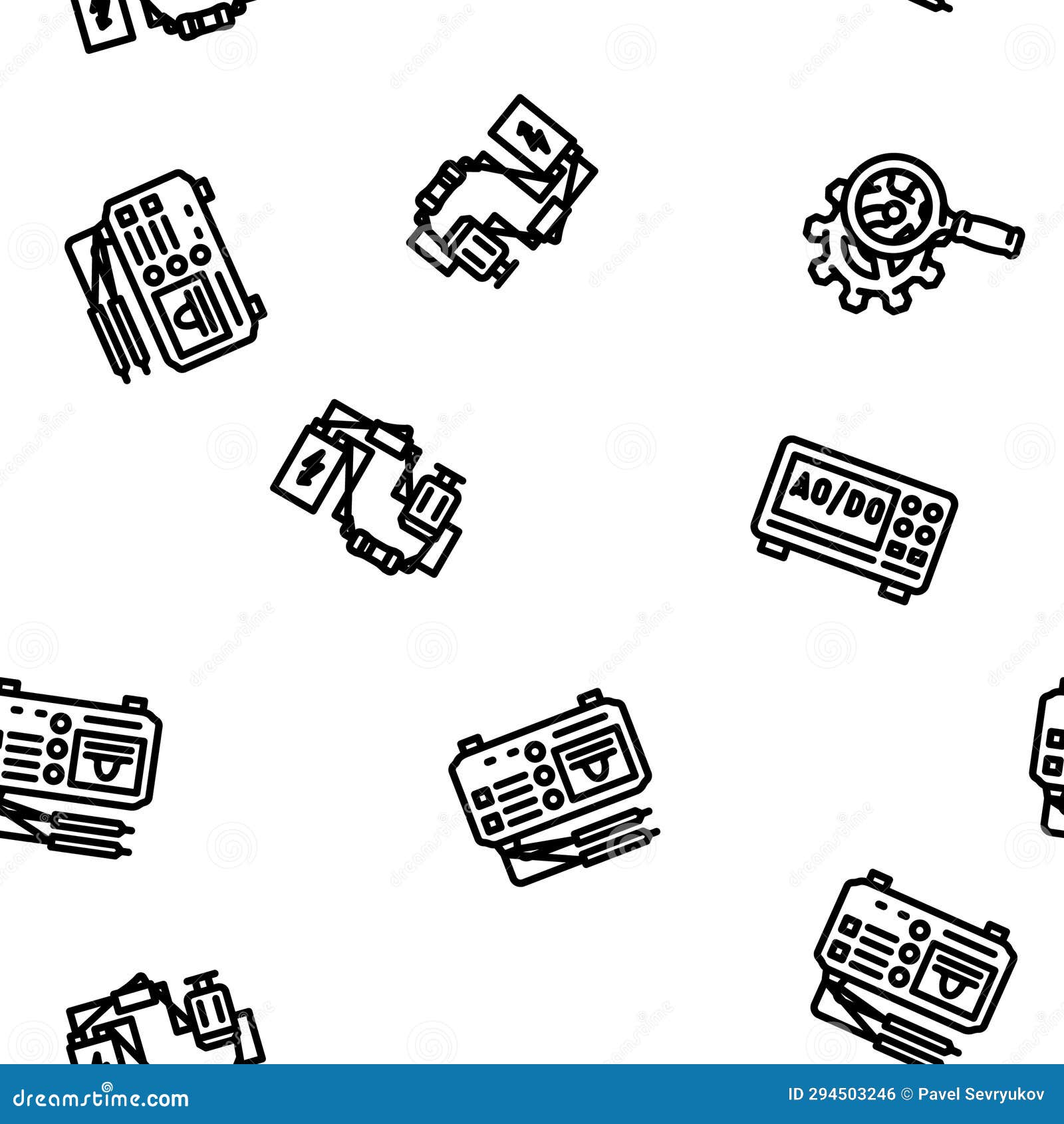 Engineering Tool Work Equipment Vector Seamless Pattern Stock Vector ...