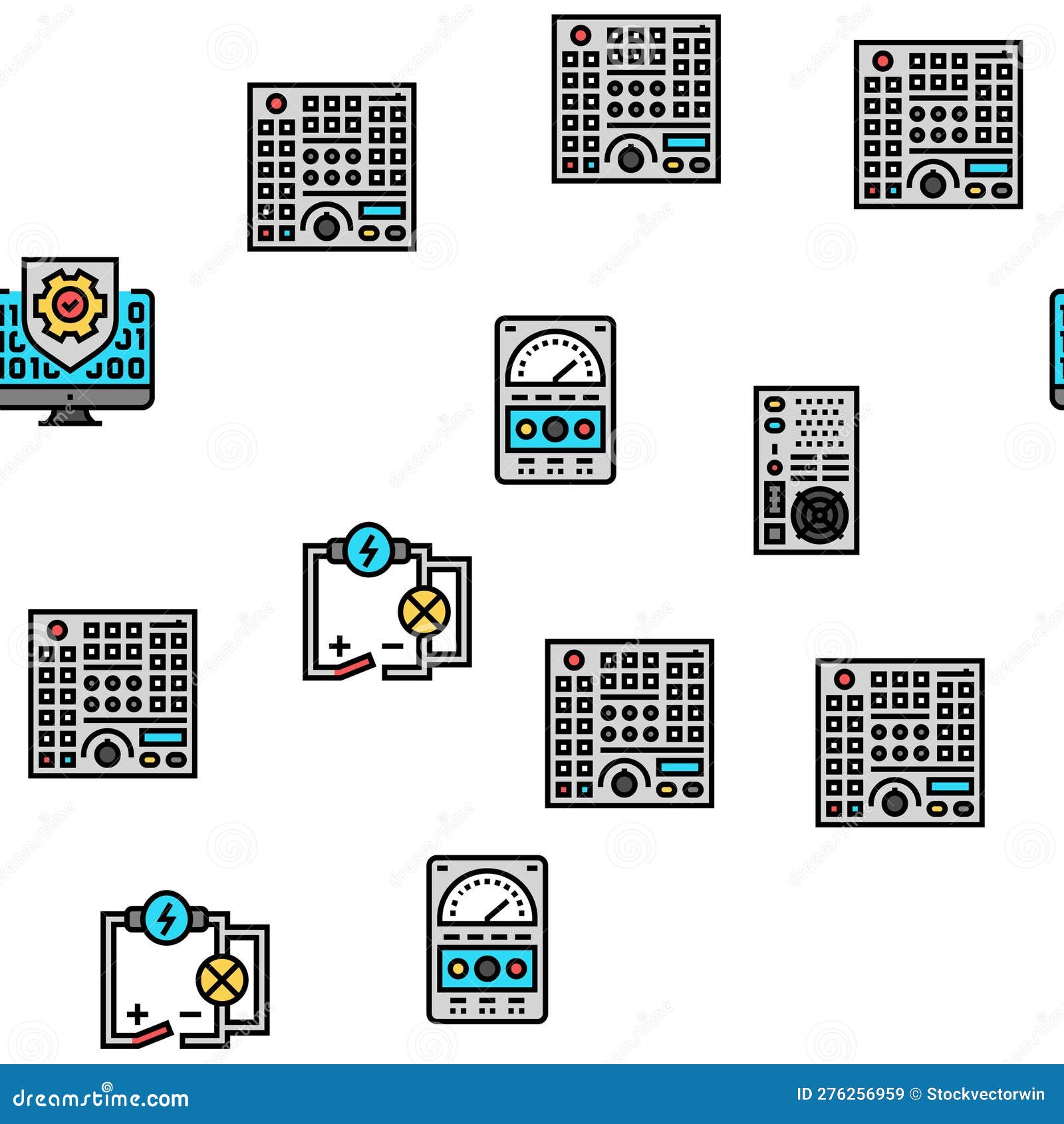 Engineering Tool Work Wrench Vector Seamless Pattern Stock Vector ...