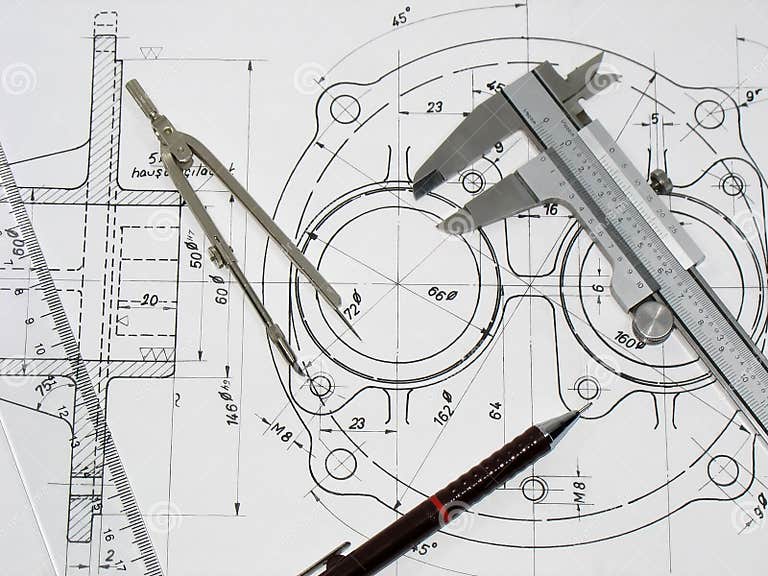 Engineering tools stock image. Image of drafts, back, draft - 5109681