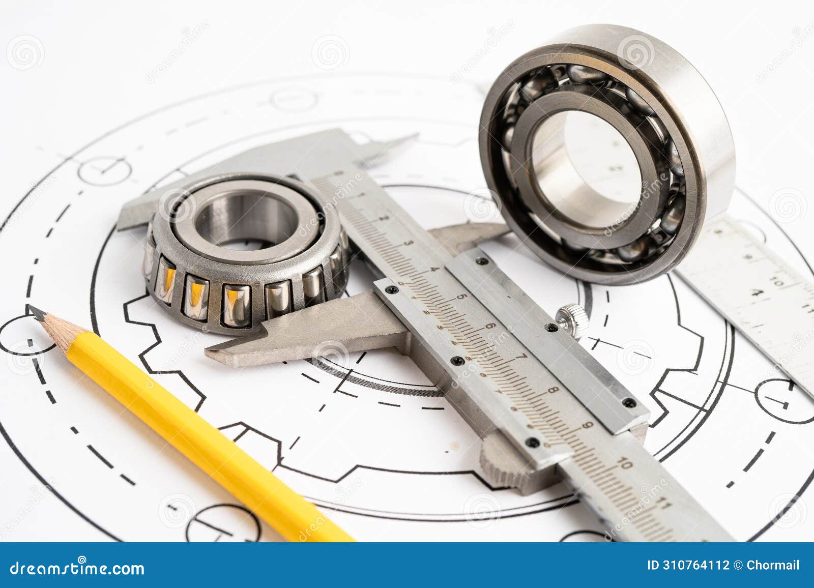 Engineering Tools and Mechanical Industrial with Vernier Caliper and ...