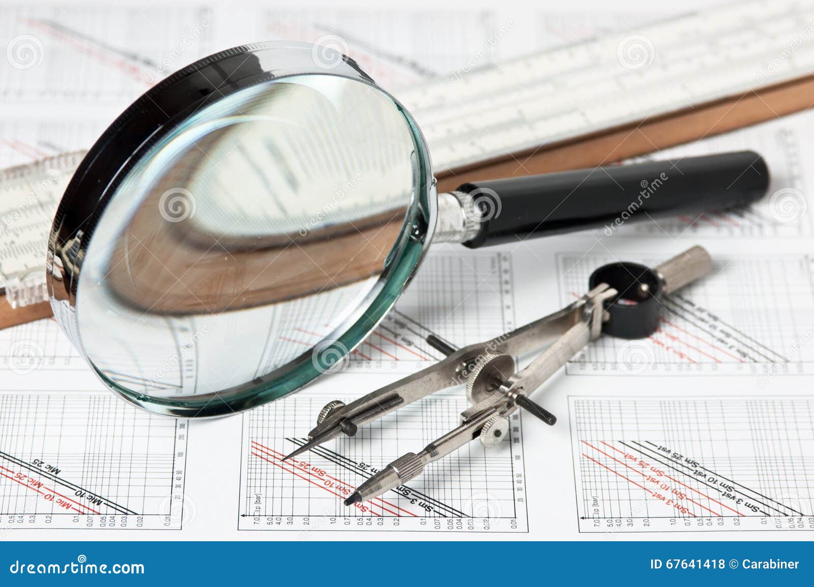 Engineering Tools on Technical Drawing Stock Photo - Image of engineer ...