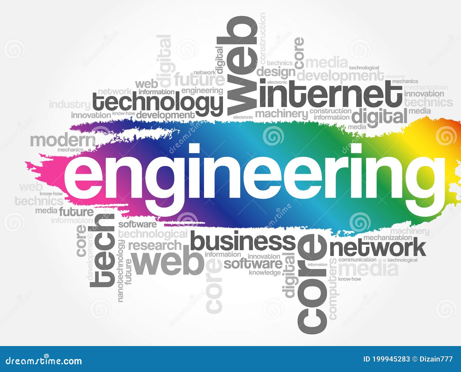 Engineering Word Cloud Collage Stock Illustration - Illustration of ...