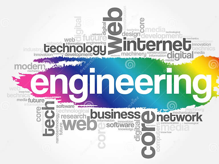 Engineering Word Cloud Collage Stock Illustration - Illustration of ...