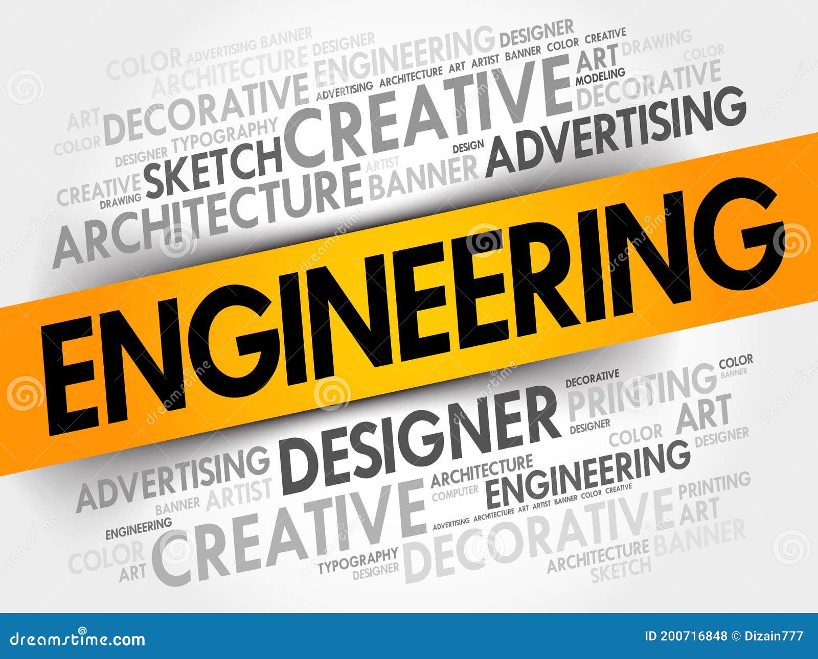 Engineering word cloud stock illustration. Illustration of builder ...