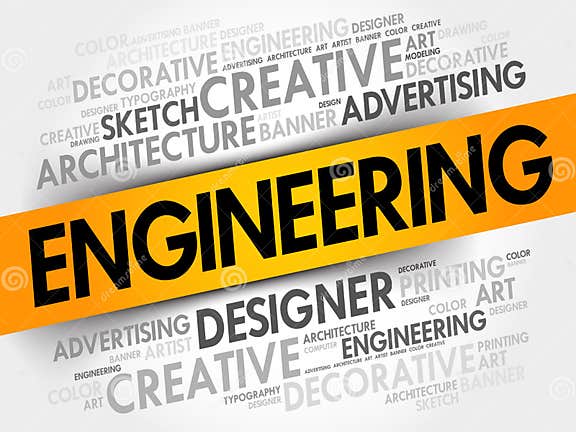 Engineering word cloud stock illustration. Illustration of builder ...