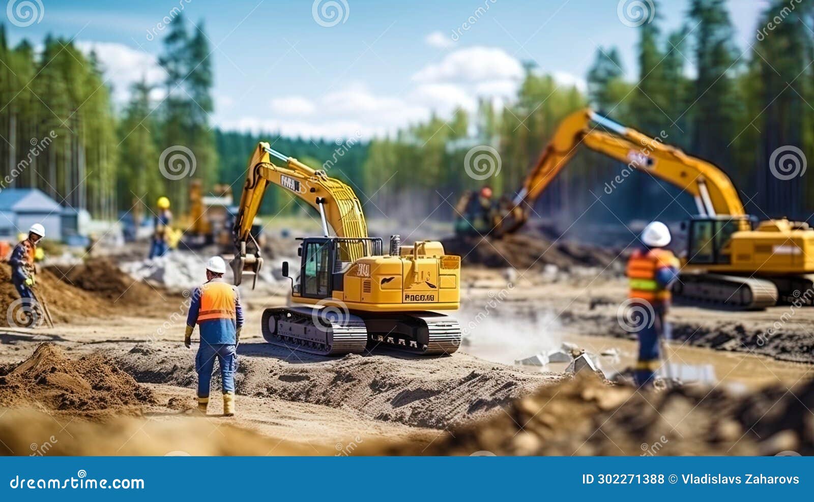 Engineering Work on the Construction Site, Where Workers Concentrately ...