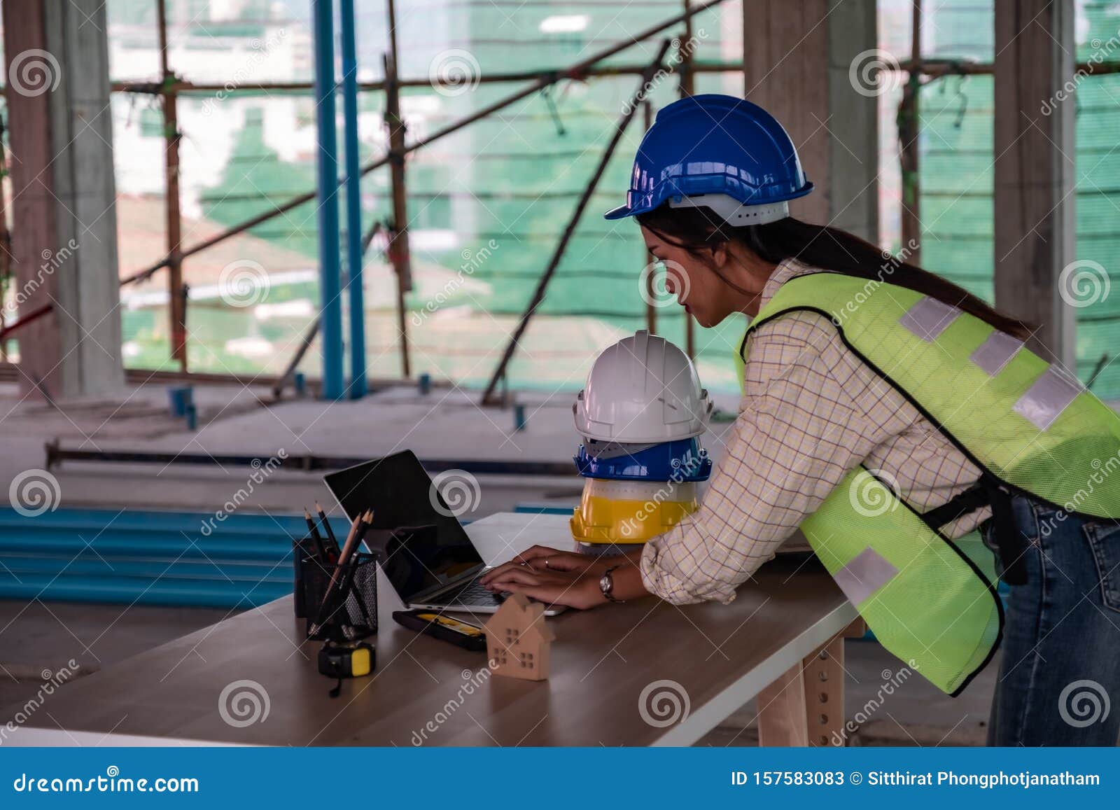 Engineering is Working on Building Site Stock Image - Image of business ...