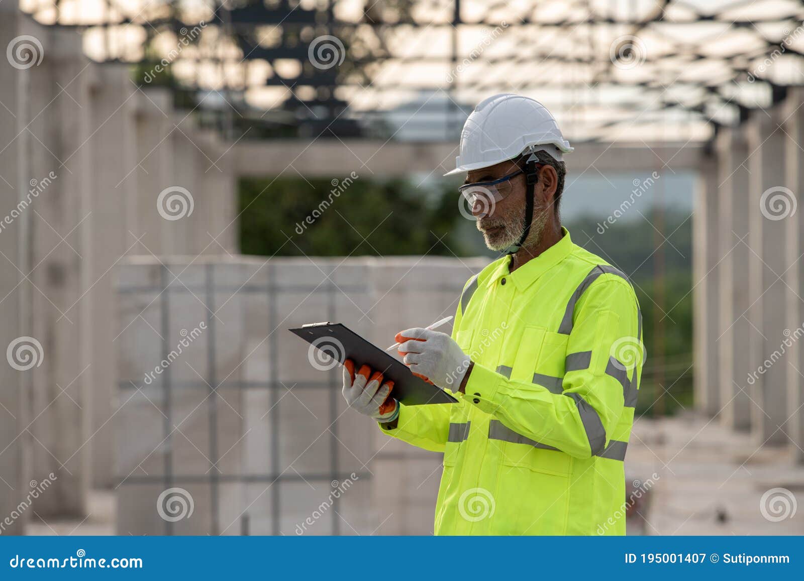 Engineering Working in the Construction Site Stock Image - Image of ...