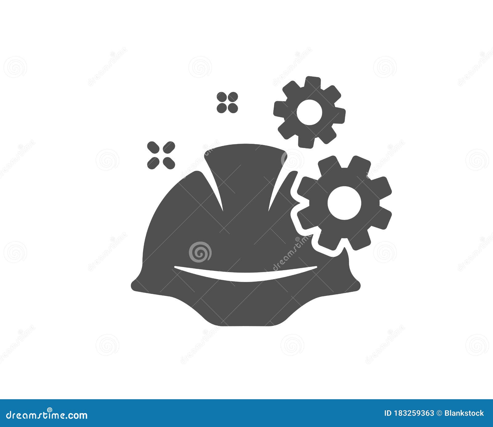 Engineering Working Process Icon. Engineer or Architect Helmet Sign ...