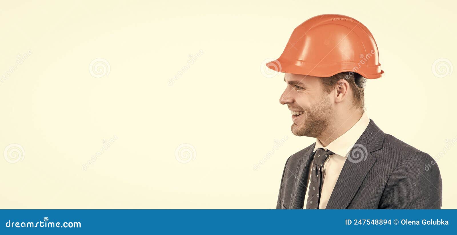 Engineering that Works. Civil Engineer Side-face. Happy Engineer in ...