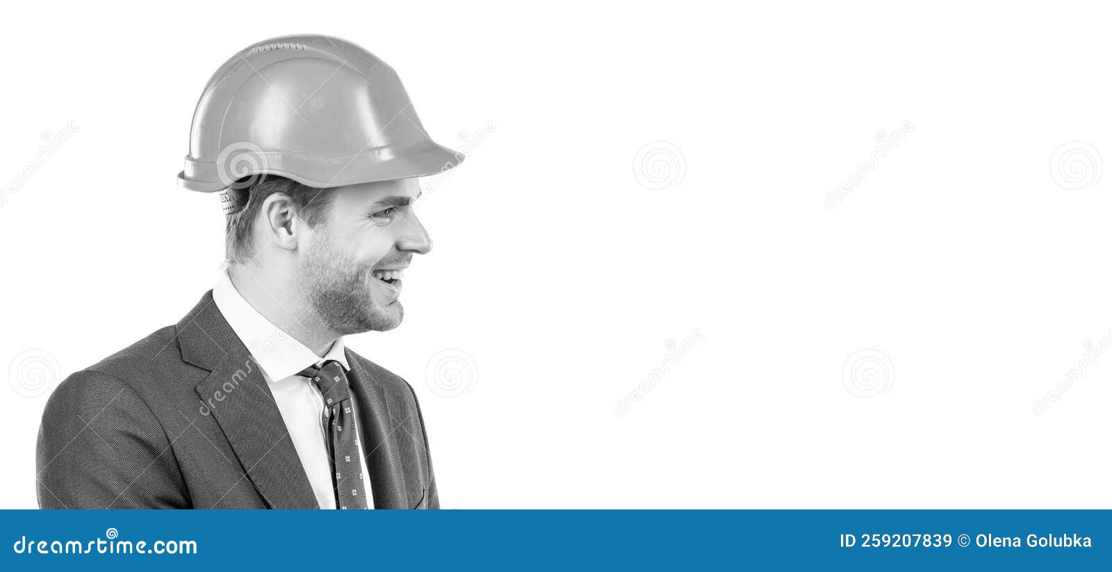 Engineering that Works. Civil Engineer Side-face. Happy Engineer in ...