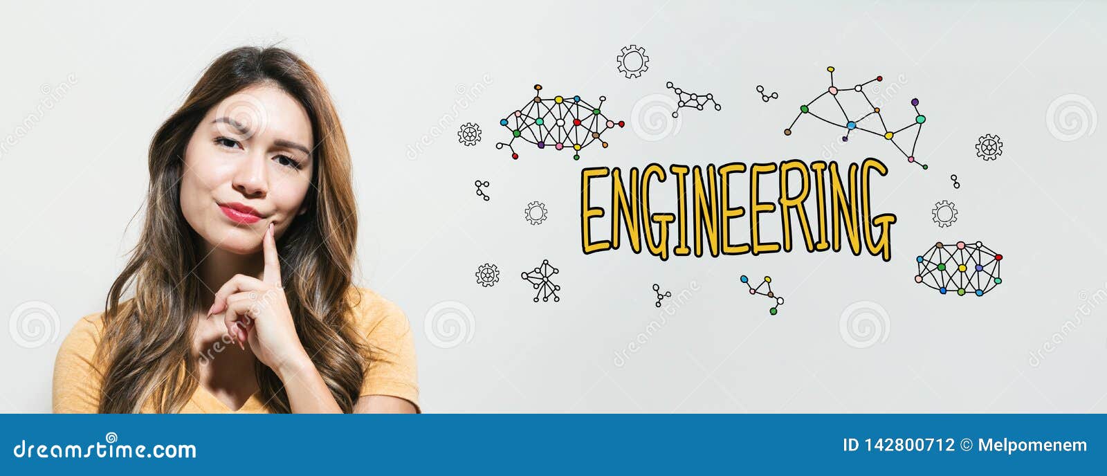 Engineering with Young Woman Stock Photo - Image of business, thinking ...