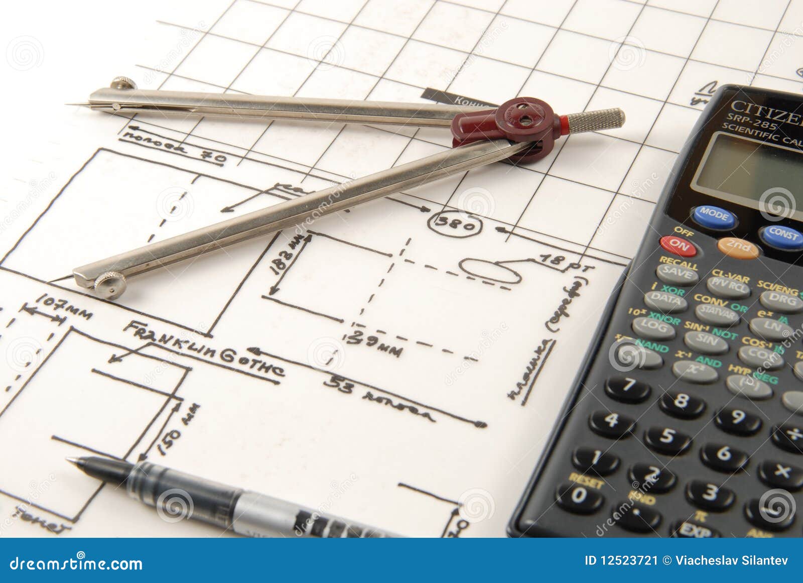 Engineers stock image. Image of work, compass, graphic - 12523721