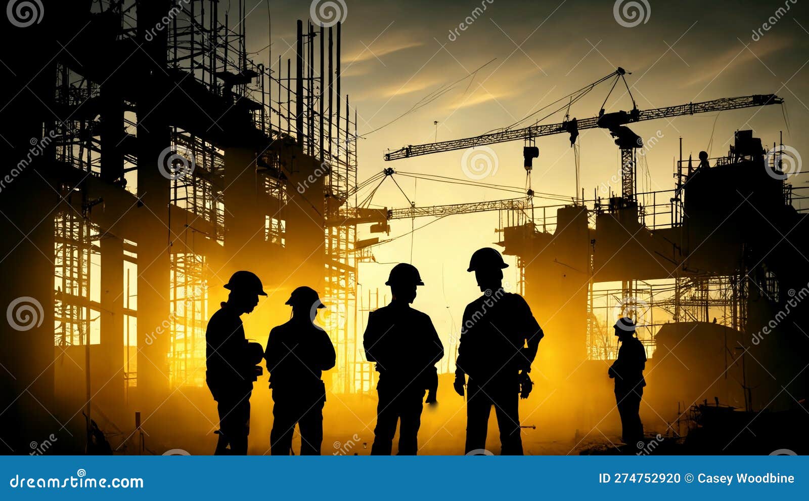 Engineers in Action. a Team on a Construction Site Stock Illustration - Illustration of safety ...