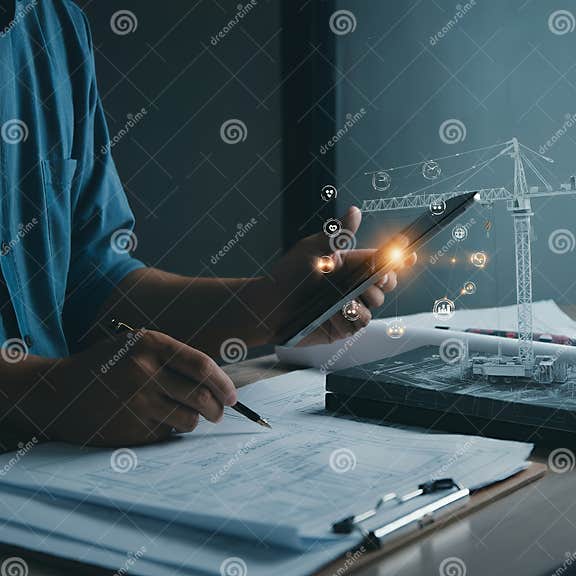 Engineers and Architects are Using Technology and New Ideas on Digital Tablets To Analyze Under ...