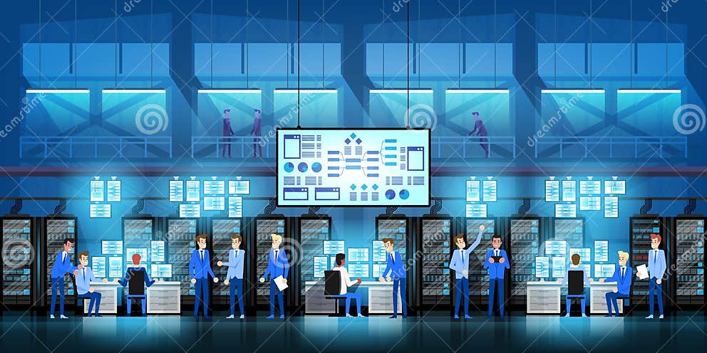 It Engineers in Big Data Center Work on New Technology Government ...