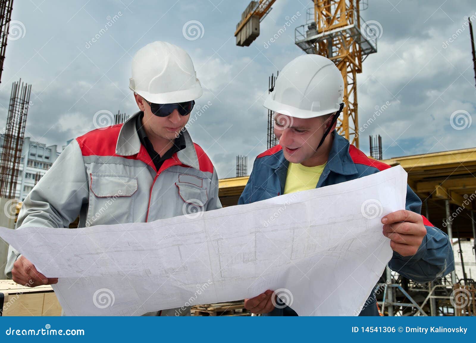 Engineers Builders at Construction Stock Photo - Image of master ...