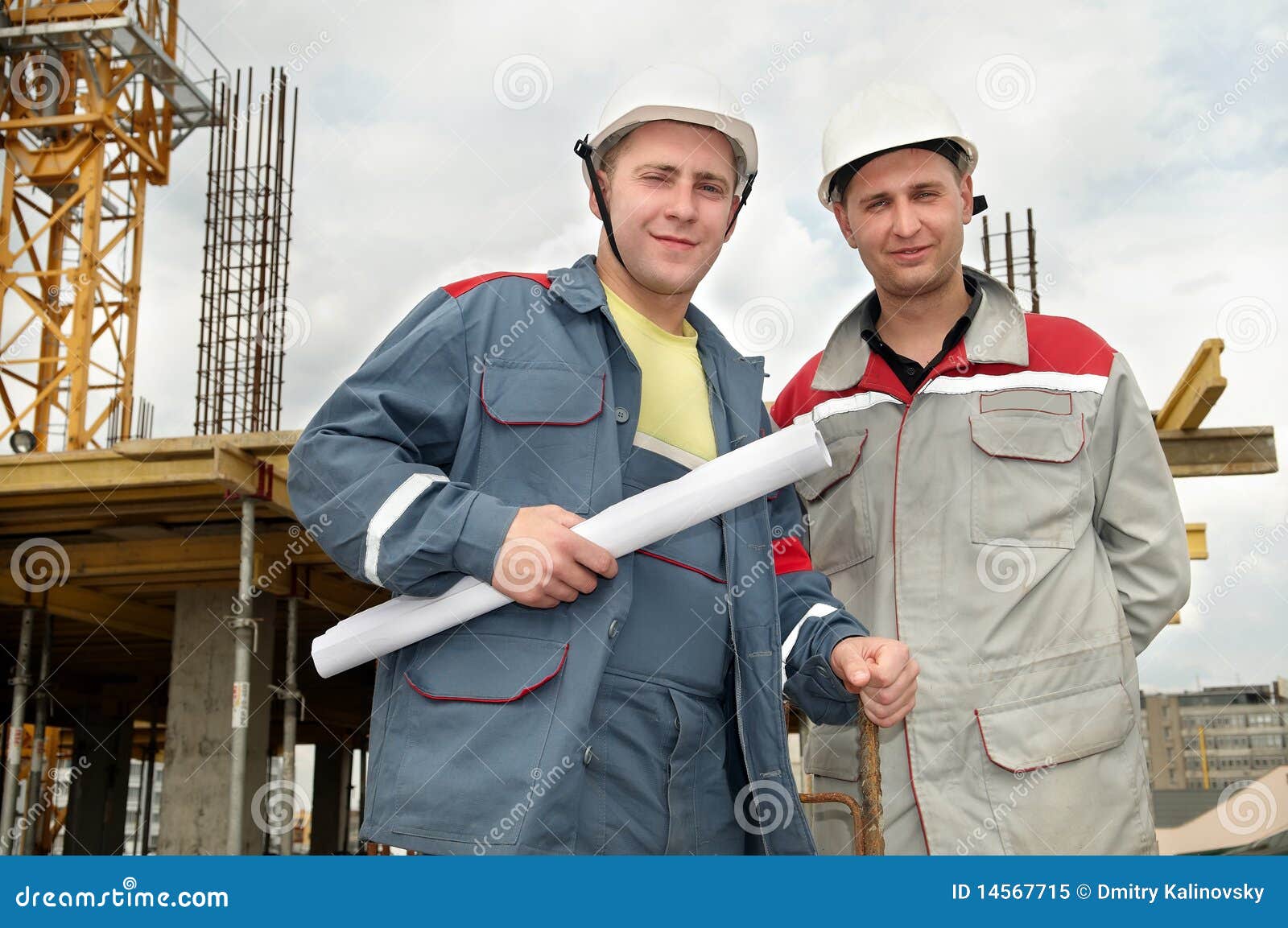 Engineers Builders at Construction Stock Image - Image of helmet ...