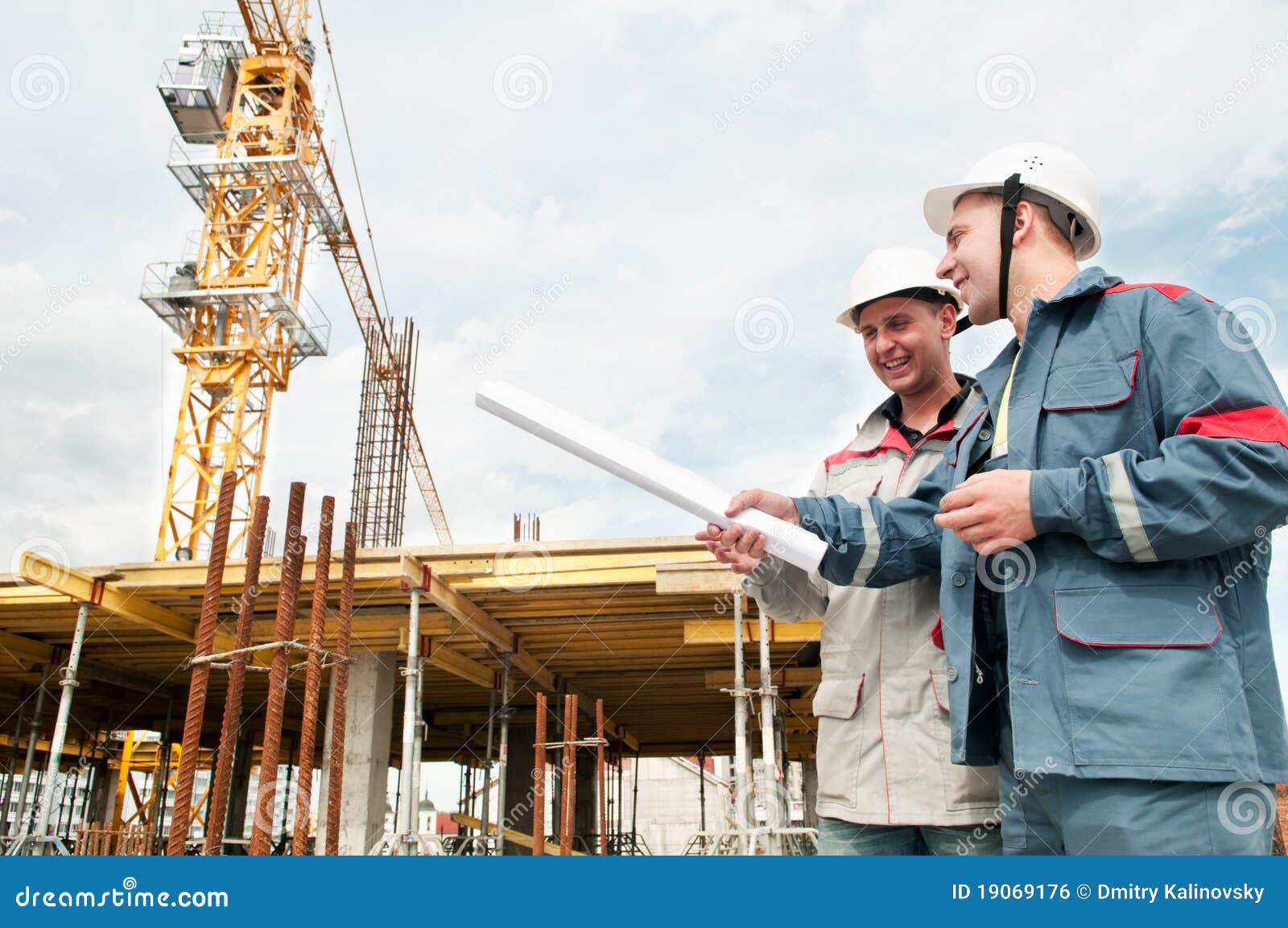 Engineers Builders at Construction Stock Photo - Image of master, pair ...